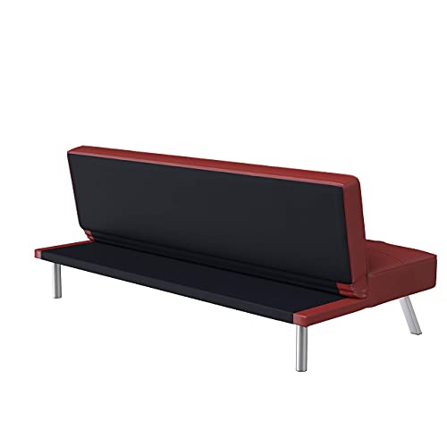 Serta Rane Vegan Leather Futon, Red