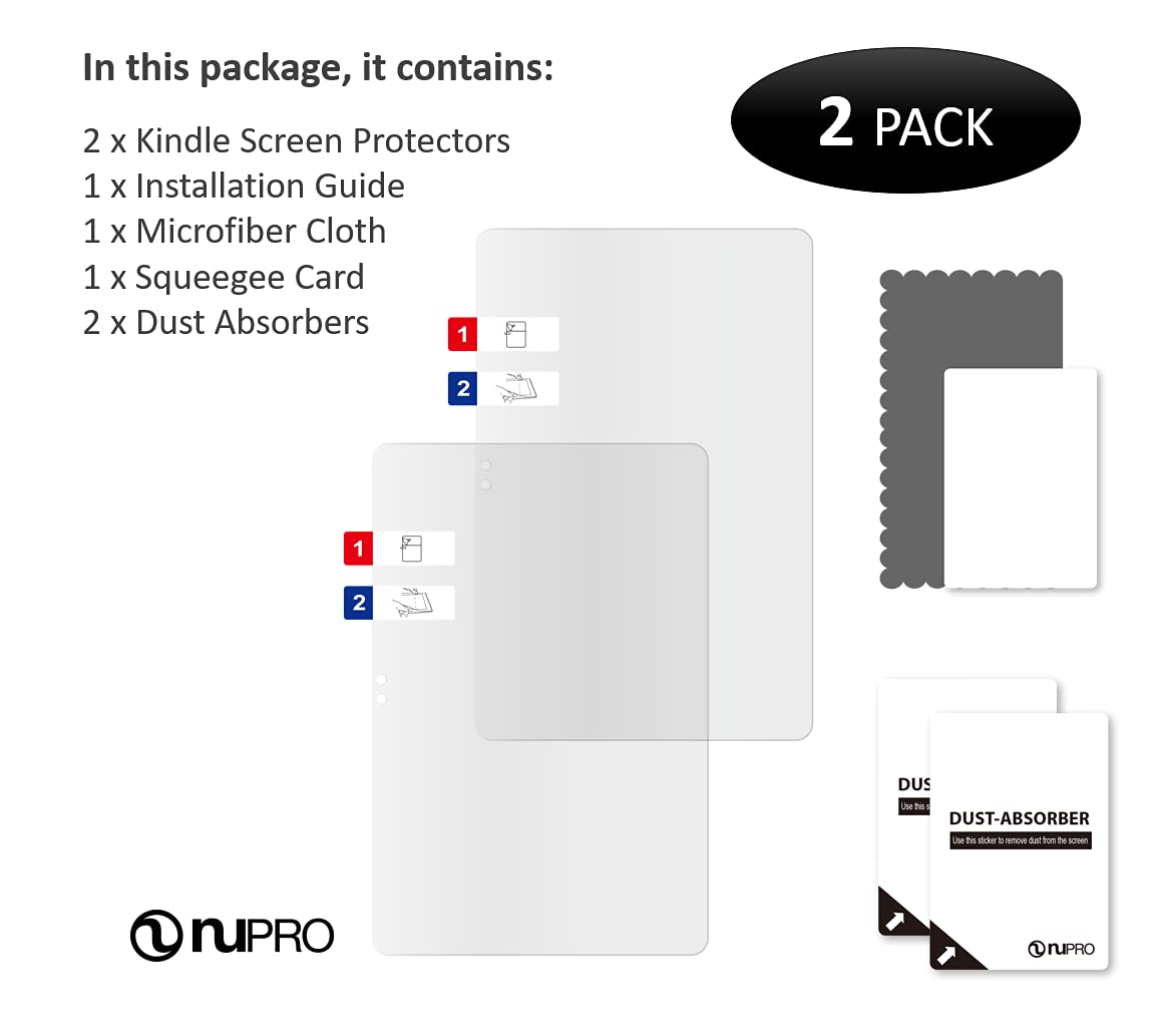 NuPro Clear Screen Protector for Amazon Fire HD 8 Tablet (7th and 8th Generation - 2017 and 2018 releases) (2-Pack)