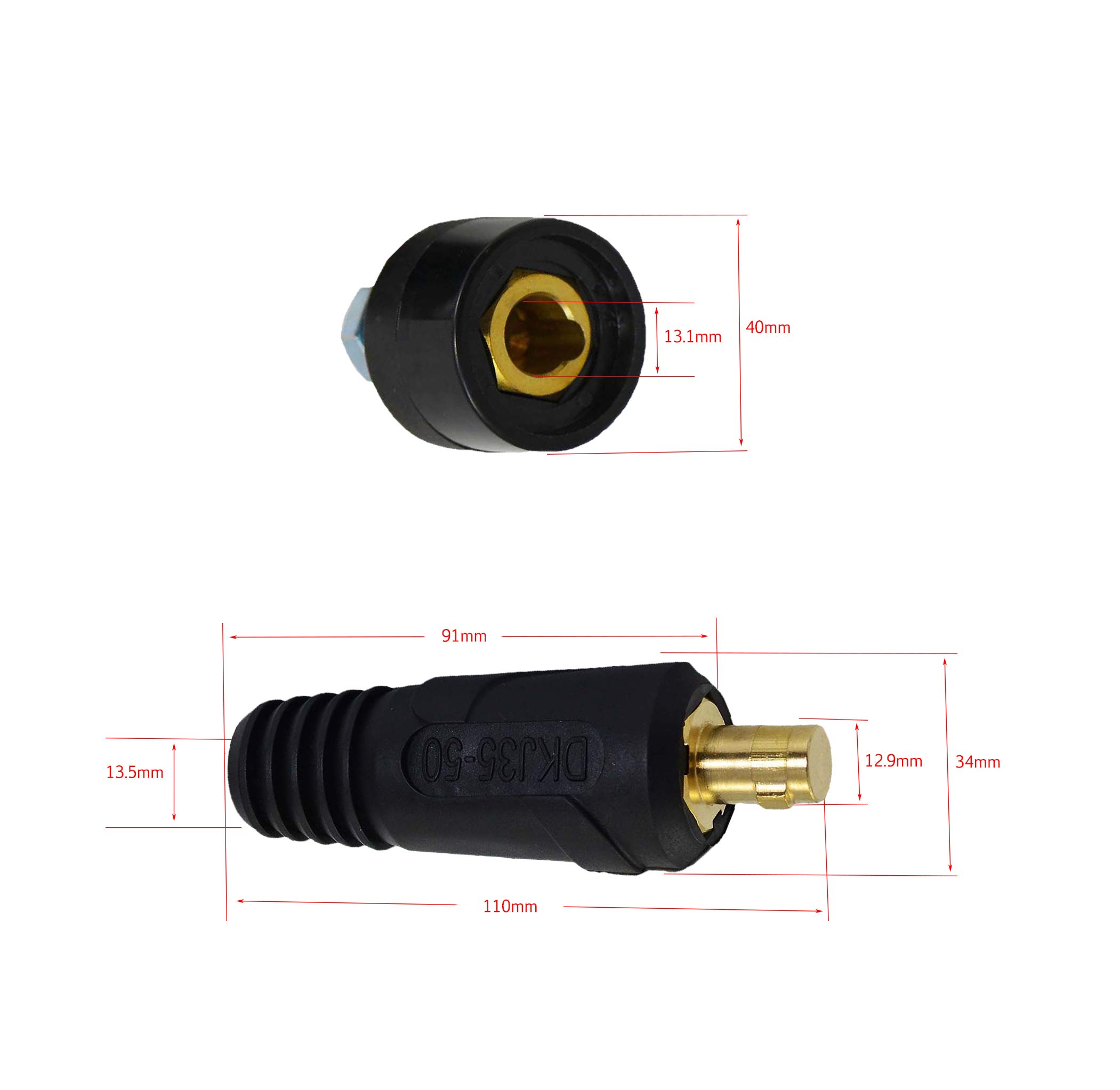 RIVERWELD TIG Welding Cable Panel Connector-plug DKJ35-50 DKZ35-50 Dinse Quick Fitting 315Amp 4pcs