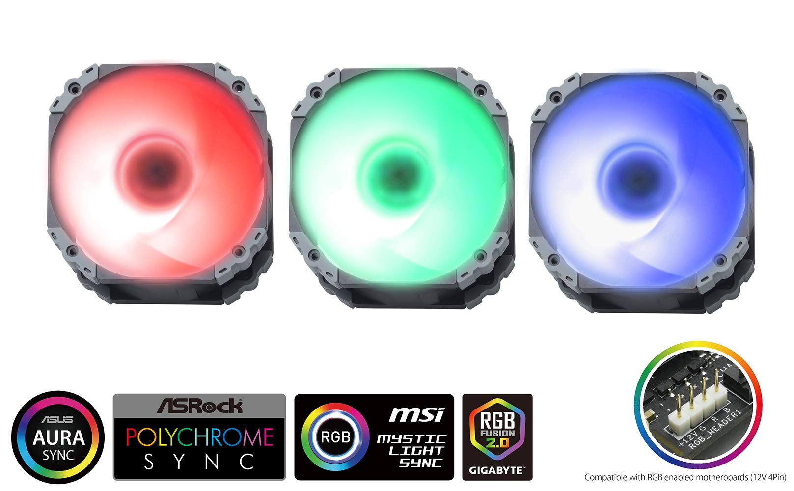 SCYTHE Kaze Flex 140mm RGB LED Fan(Round Frame), PWM 300-1800RPM, No Controller Included, Single Pack