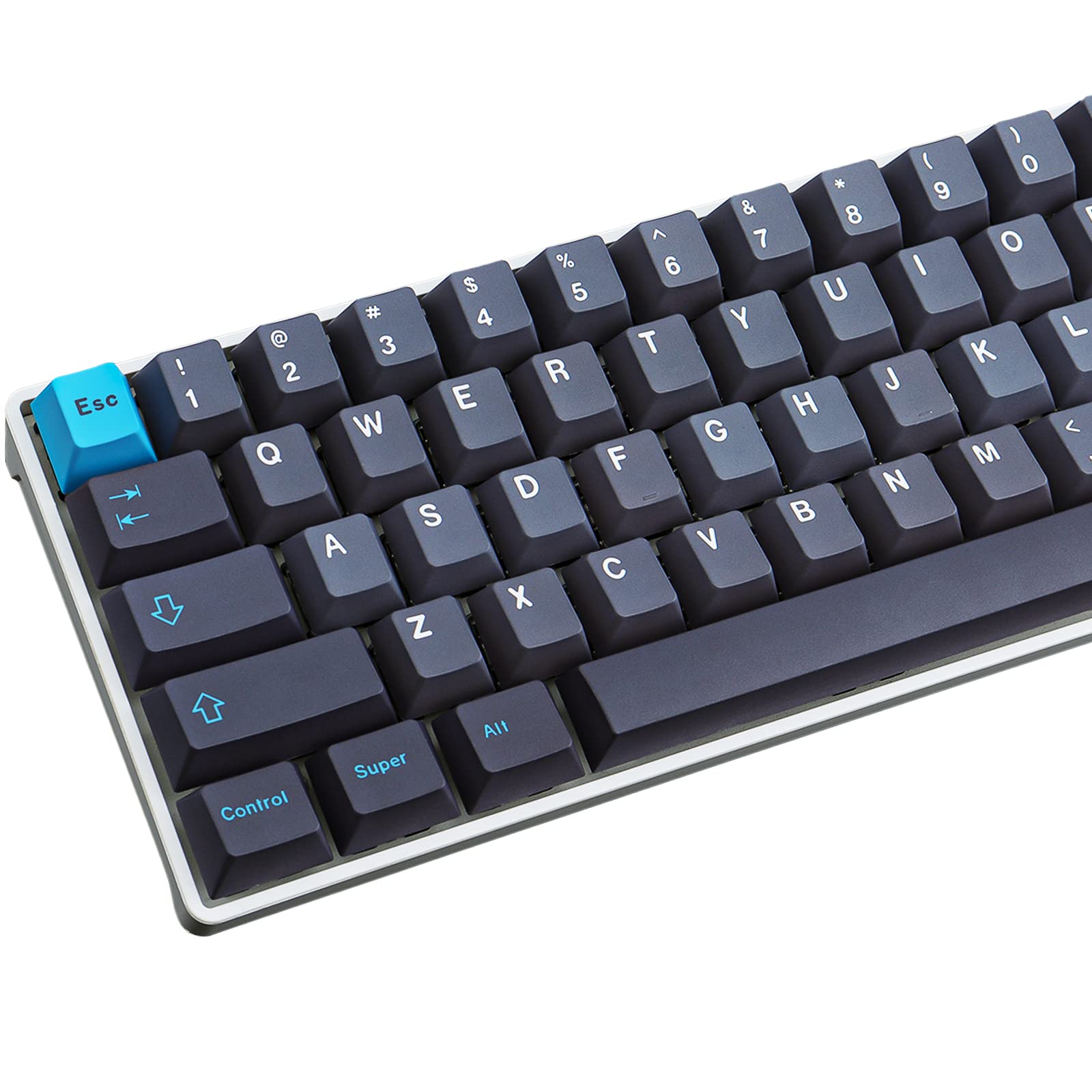 Terukir Wunzkii PBT Keycaps 129 Keys Cherry Profile DYE-Sub Keycaps Grey Keycaps with Key Puller for 61/64/68/75/84/87/96/98/104/108 Cherry MX Switch Mechanical Keyboards