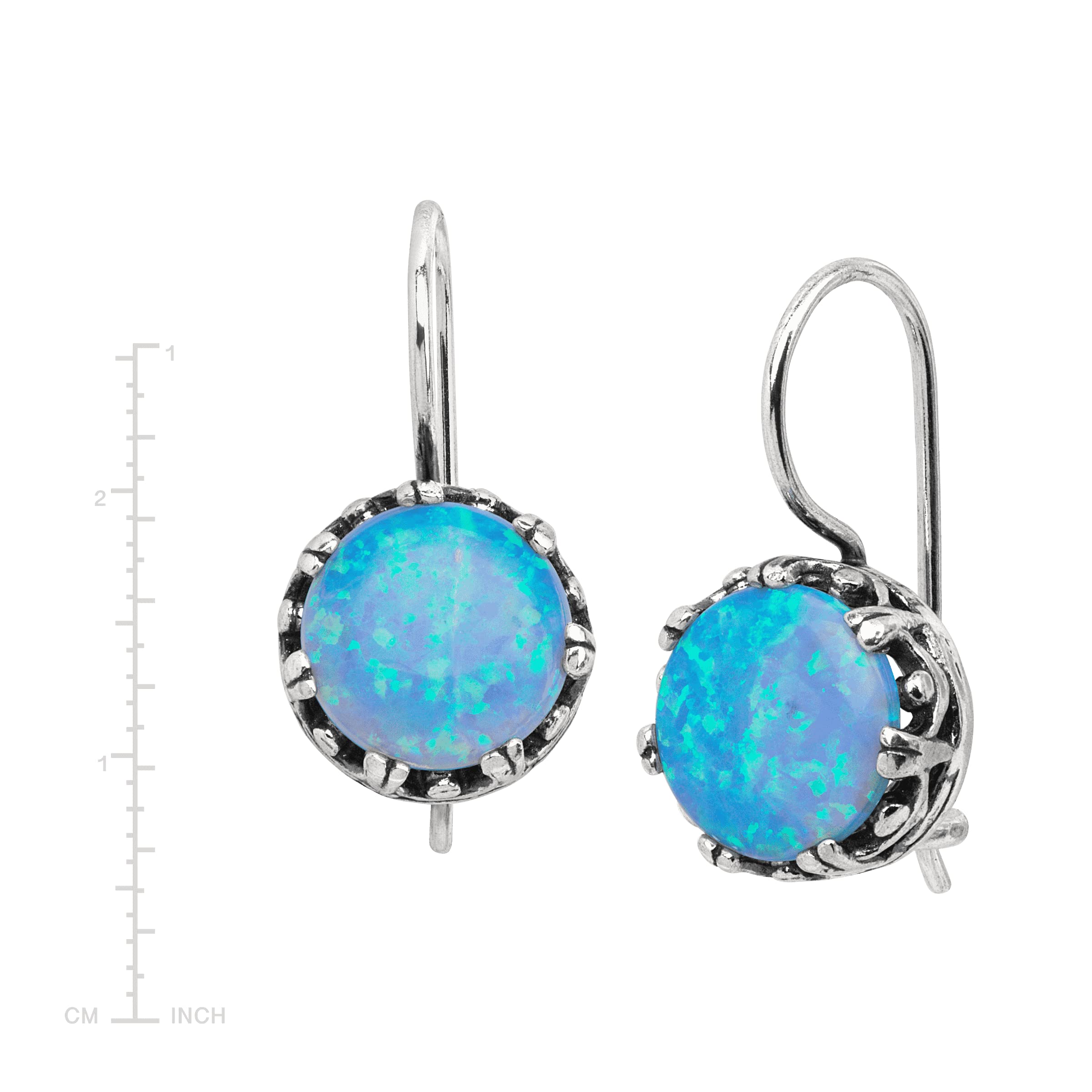 Silpada 'Kintla' Created Blue Opal Drop Earrings in Sterling Silver