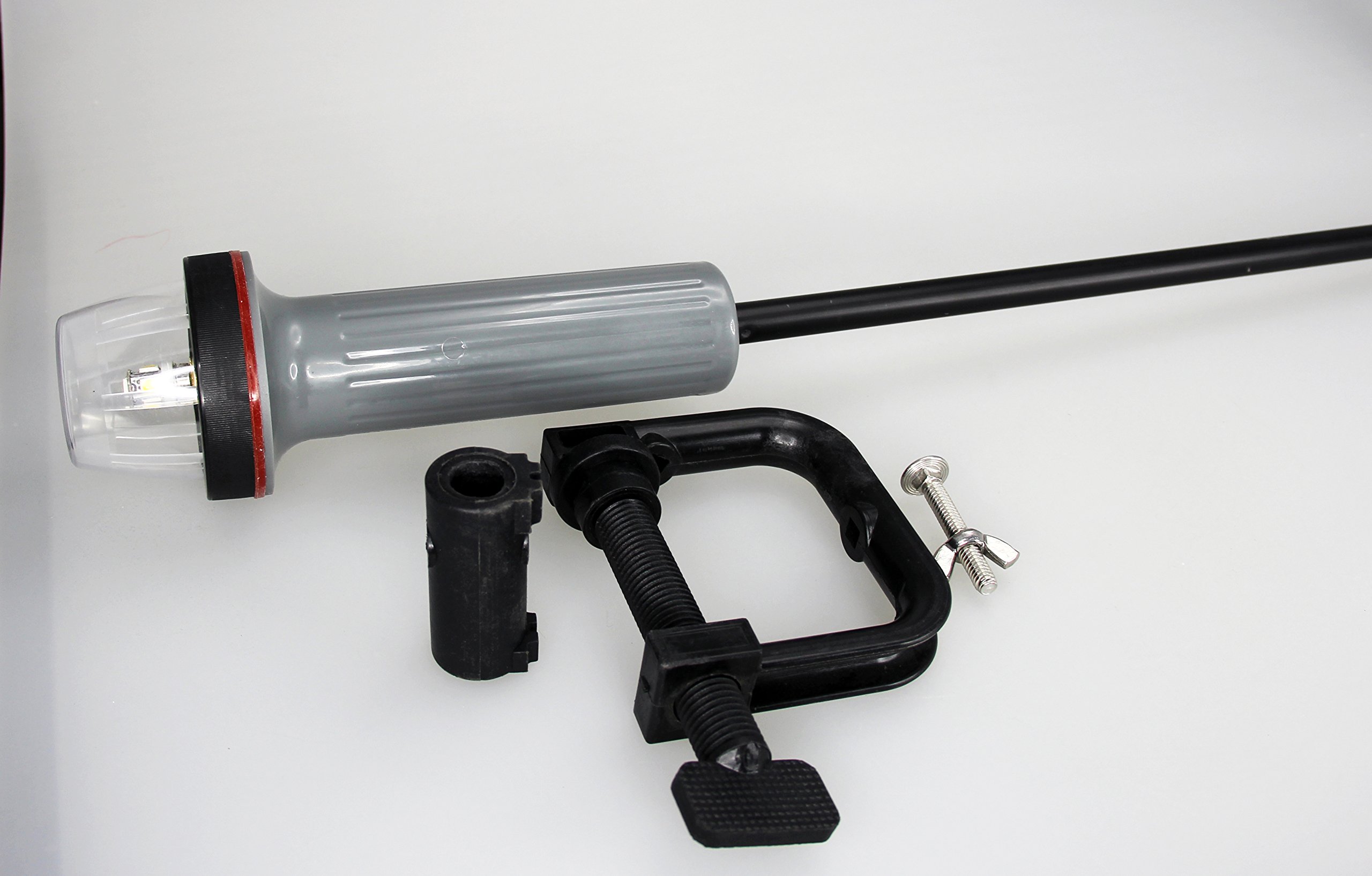 Pactrade Marine Boat Canoe Kayak Portable Battery Operated 20'' All Round Anchor/Stern LED Light with C-Clamp Mount