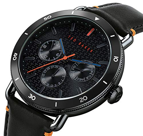 Ted Baker MAGARIT Men's Black Leather Strap Watch (Model: BKPMGS003)