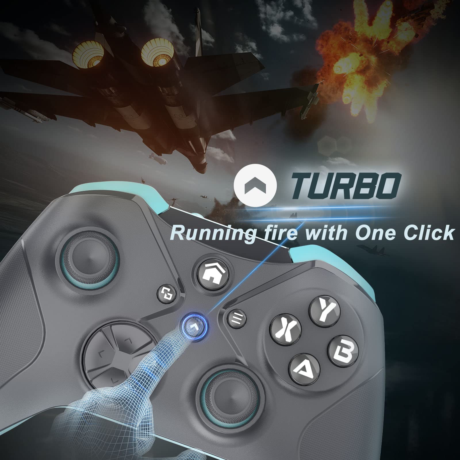 PC Controller Wireless Compatible with iOS, Android, PC Windows 10/11 and Steam Platform with TURBO Macro Function (Connecting to Xbox Consoles is Not Supported at this Time)