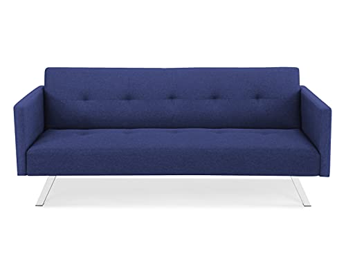 Serta Paragon Convertible Sofa Bed, 71.3" W x 29.5" D x 29.5" H, Navy Blue