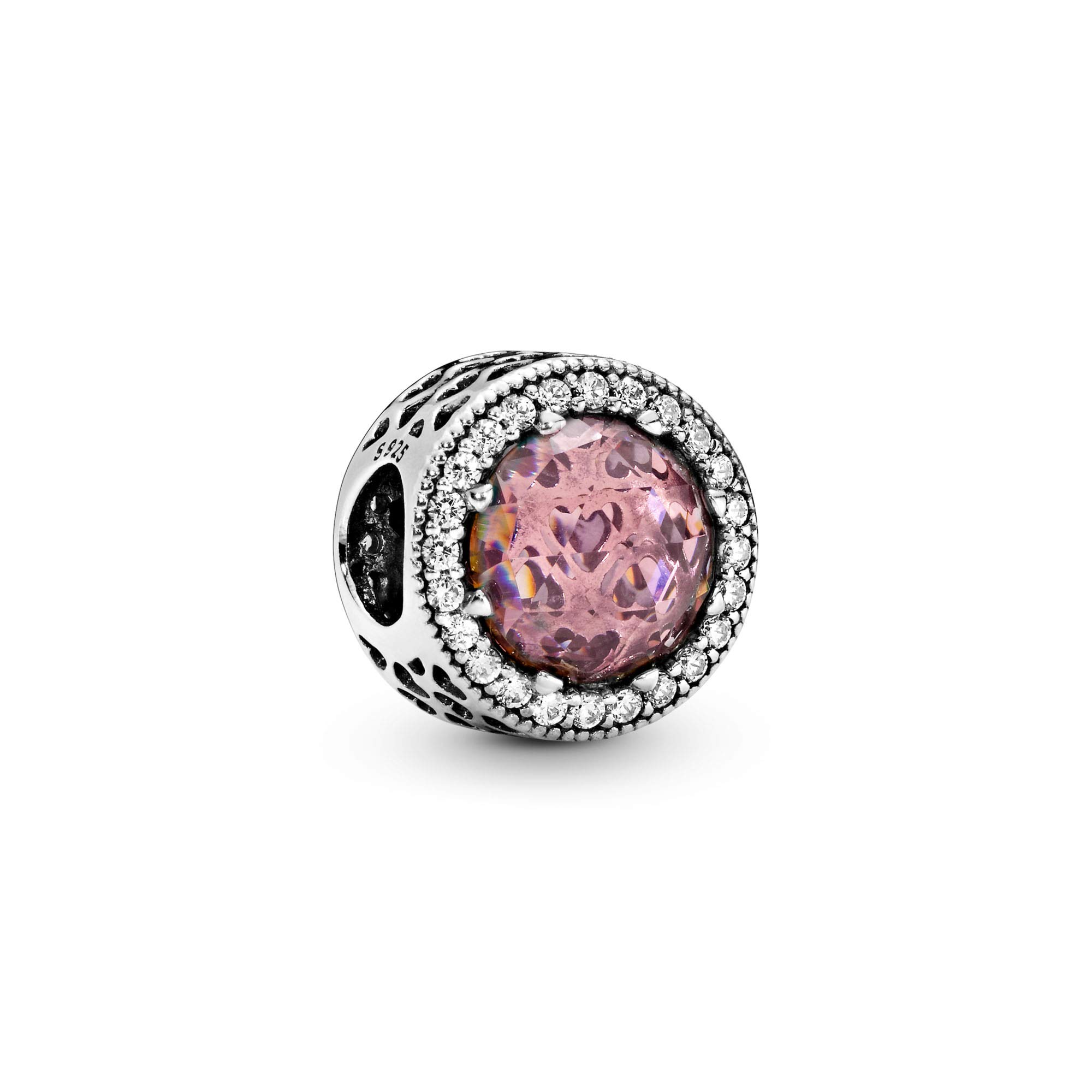 Pandora Jewelry Rose Radiant Hearts Crystal and Cubic Zirconia Charm in Sterling Silver