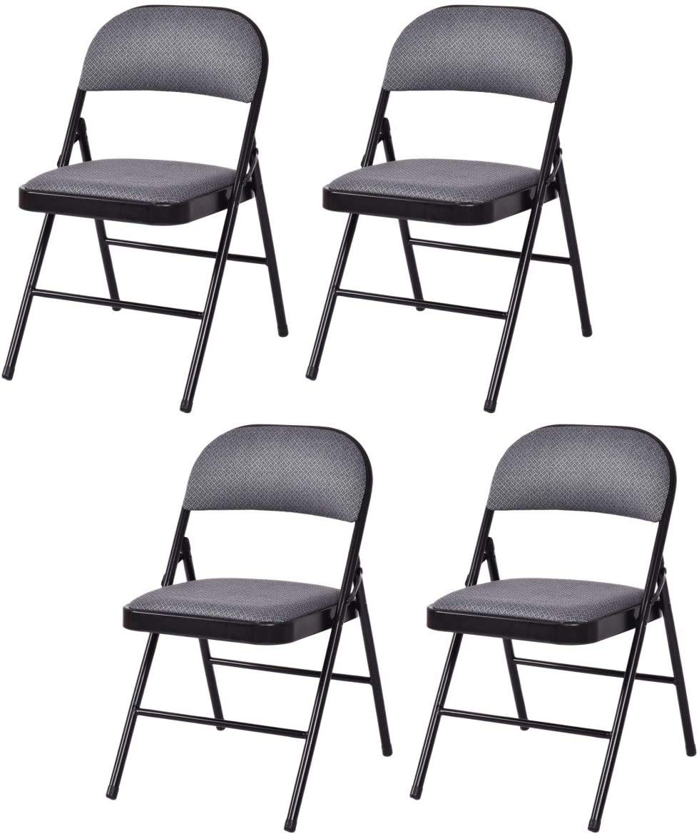 ReunionG Charles Folding Chair, 4 PCS, Black