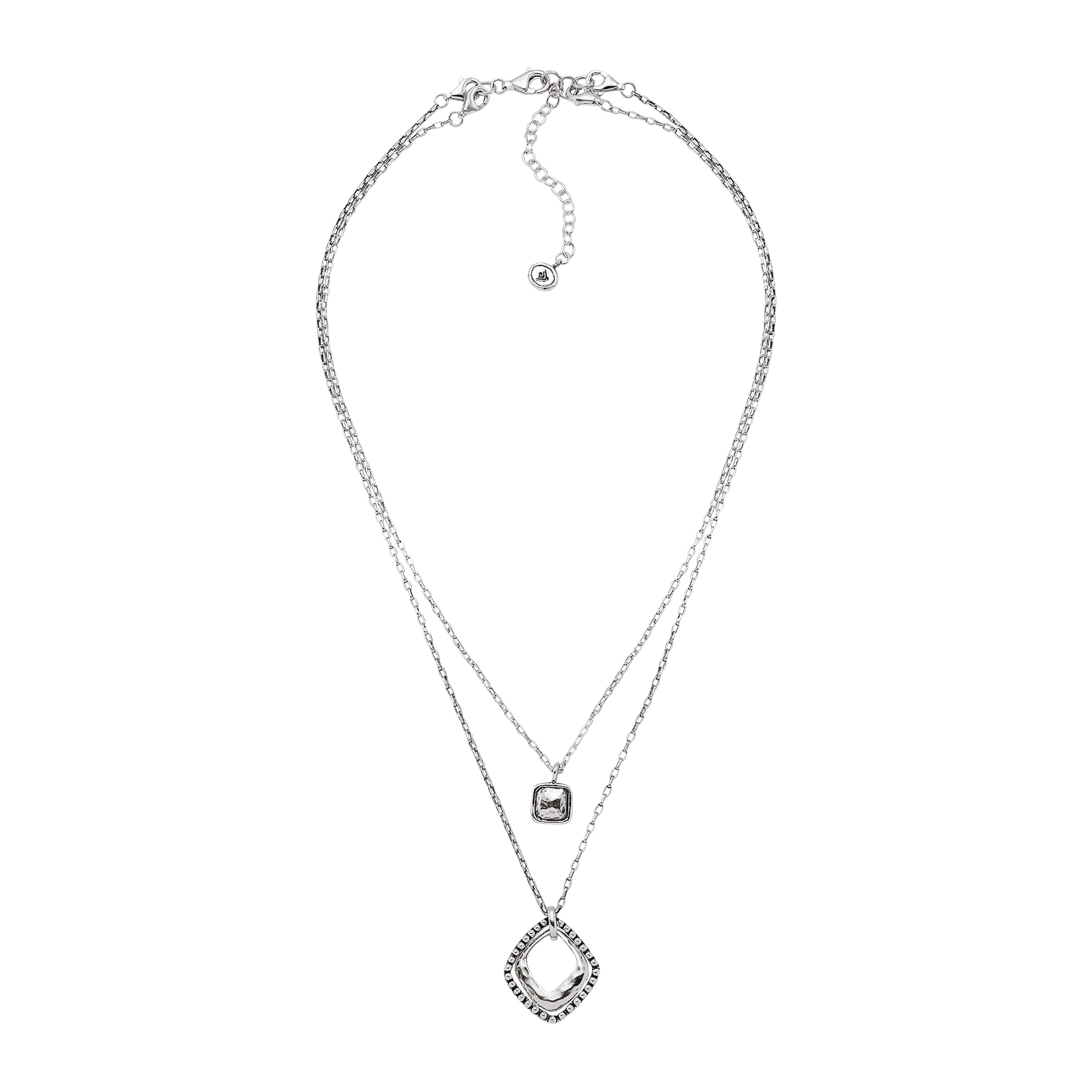 Silpada 'Studded Layers' Pendant Necklace in Sterling Silver, 18" + 2"