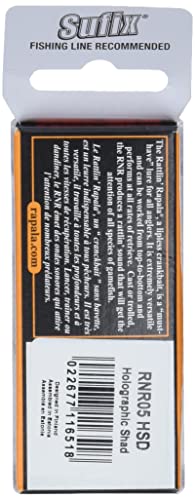 Rapala Rattlin' Rapala 05 Fishing lure, 2-Inch, Holographic Shad