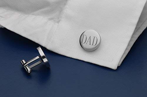 Personalized Custom Monogram Initial Round Classic Cufflinks Cuff Links Stainless Steel for Man Engraved Free