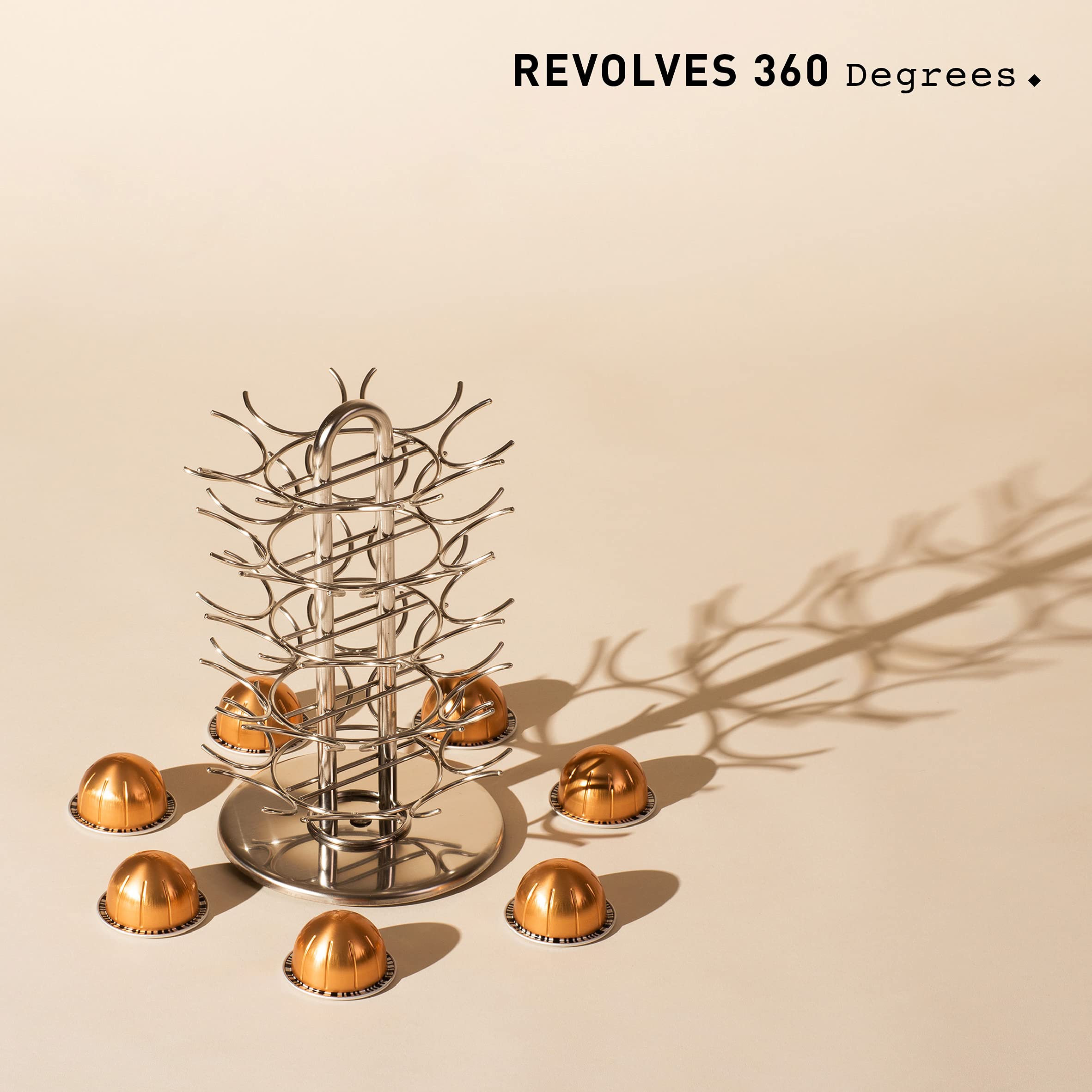 Peak Coffee Capsule Revolving Storage Stand for 35 Nespresso Pods Holder | Vertuo Pod Holder Tree Organizer & Stand | Easy & Space-Saving Coffee Pod Holder | Designed for Nespresso Accessories