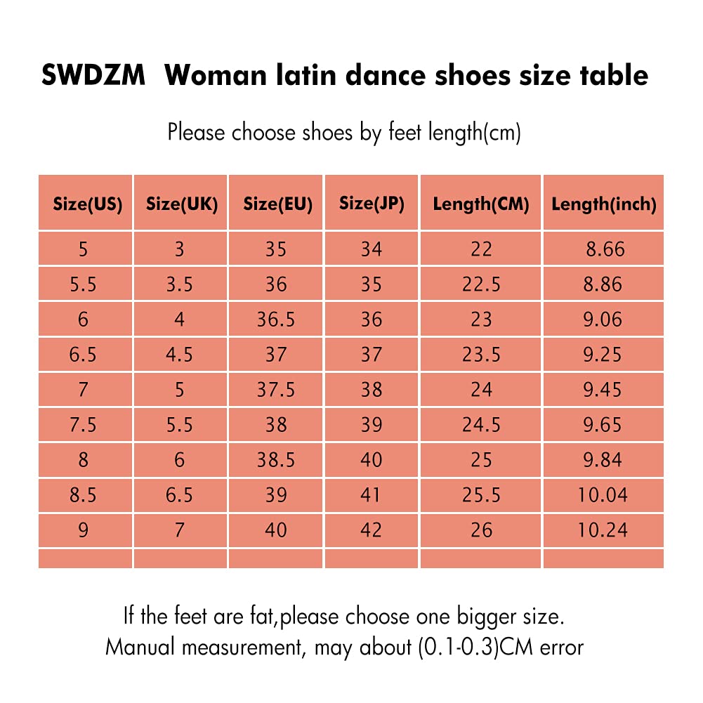 SWDZM Latin Dance Shoes Women Suede Sole Salsa Tango Ballroom Professional Practice Performance Dance Shoes,Heel-3.35'',YCL035 Gold 8 US
