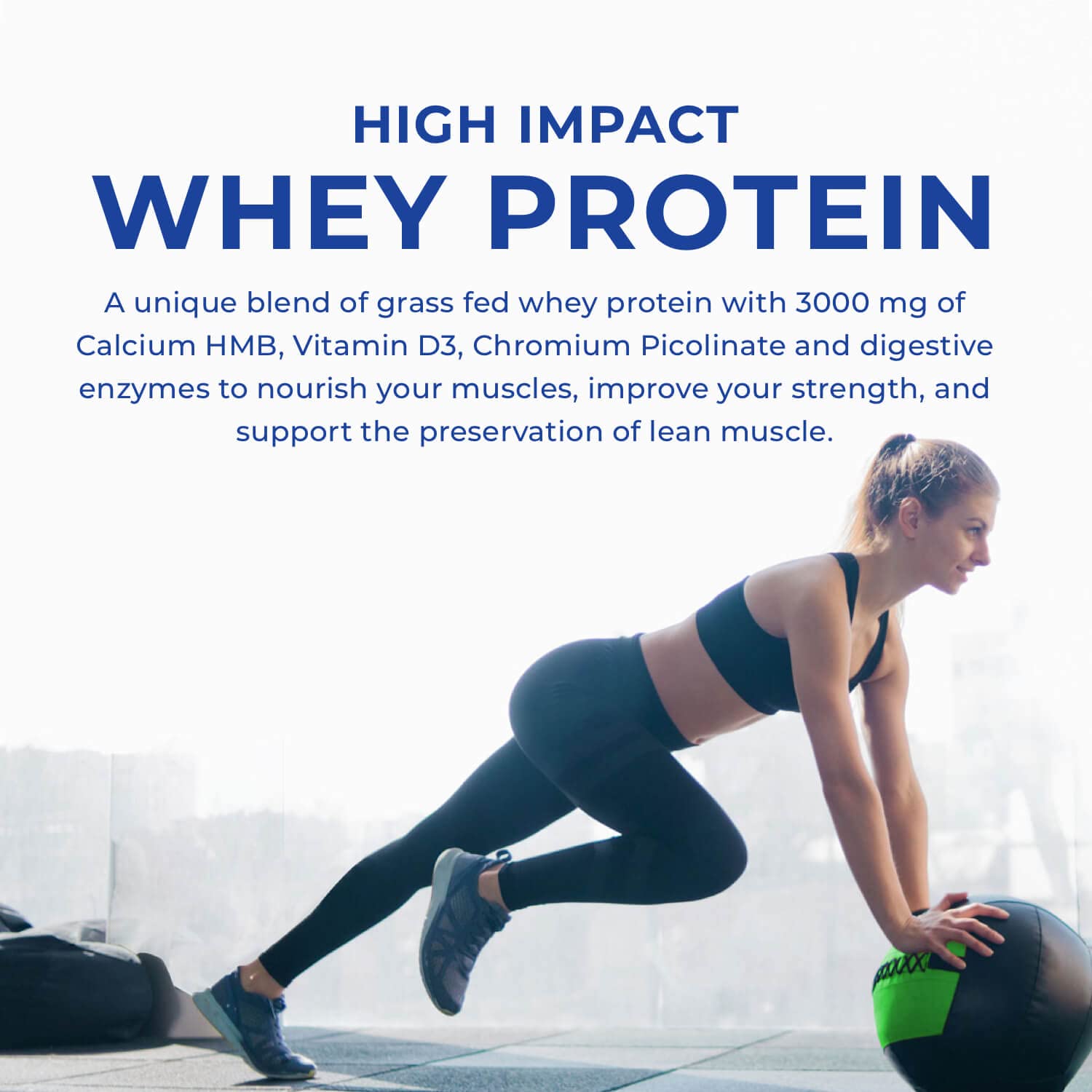 POWERLIFE Tony Horton High Impact Grass Fed Whey Protein with 3000 MG of HMB, No Sugar Added, Non-GMO (Chocolate) + High Impact Endurance