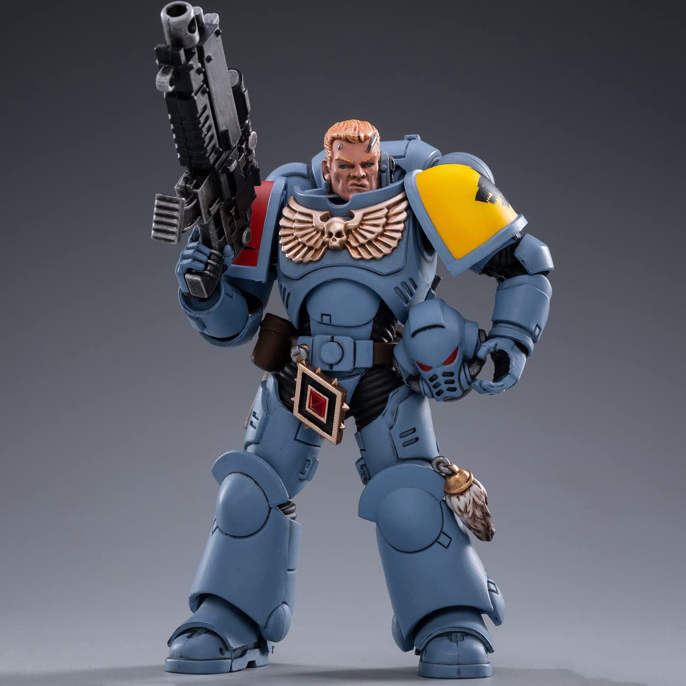 Pipigirl JoyToy × Warhammer Genuine License 1/18 Soldier Action Figures, 4inch Army Military Extreme Warrior Models Kits(Space Wolves Ragnar Blackmane)