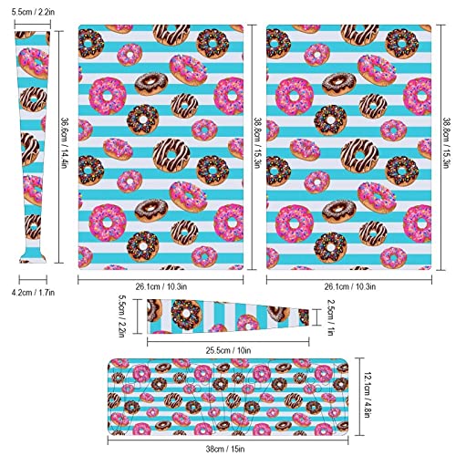 Yummy Donuts on Striped Full Protective Skin Cover Design Wrap Decal Sticker Compatible with PS5 Digital Edition Console and Controller