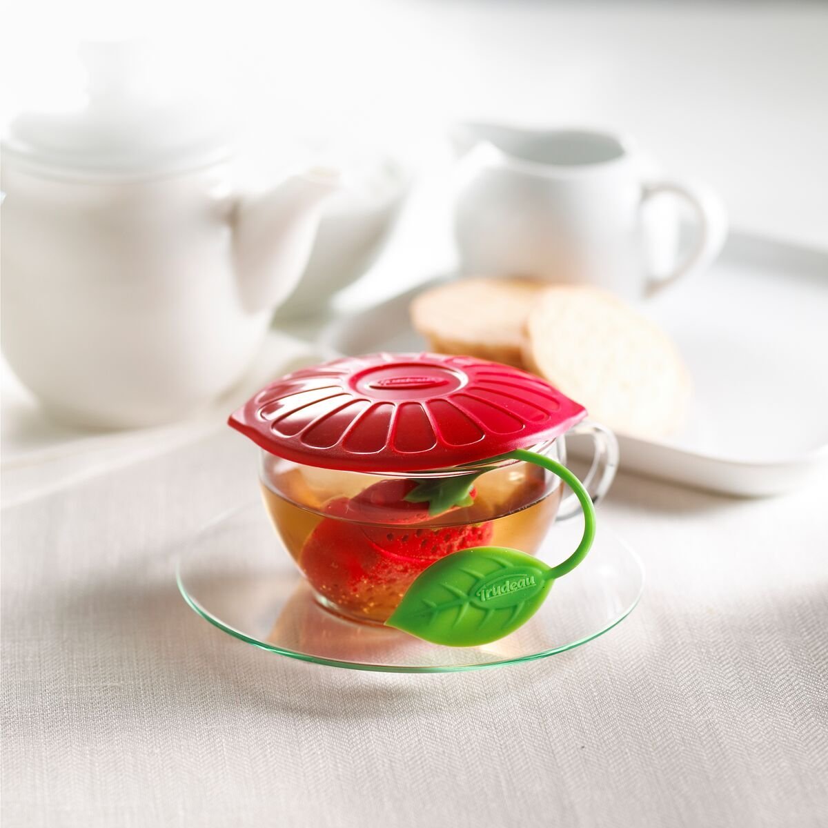 Trudeau Silicone Tea Infuser & Cup Lid Set (Random Colors)