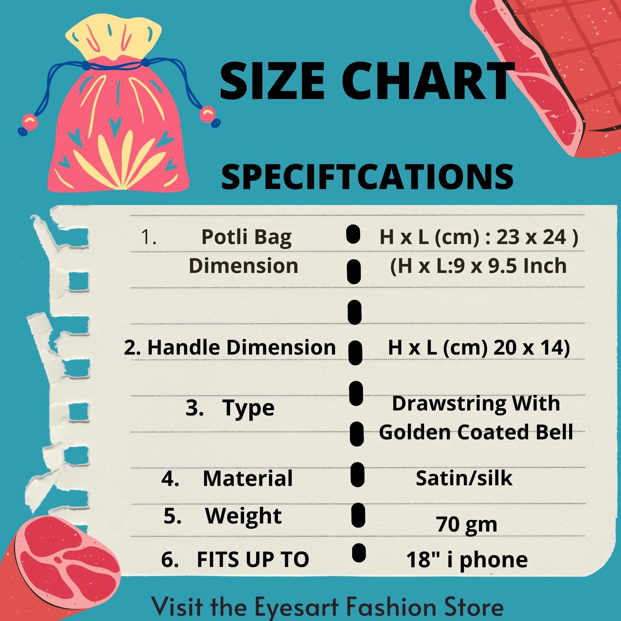 Potli Bag for Women yellow Indian Pearls Handle Purse Wedding Ethnic Designer Clutch Embroidered Silk Gifts Batwa H*L(cm):- 23 * 24)