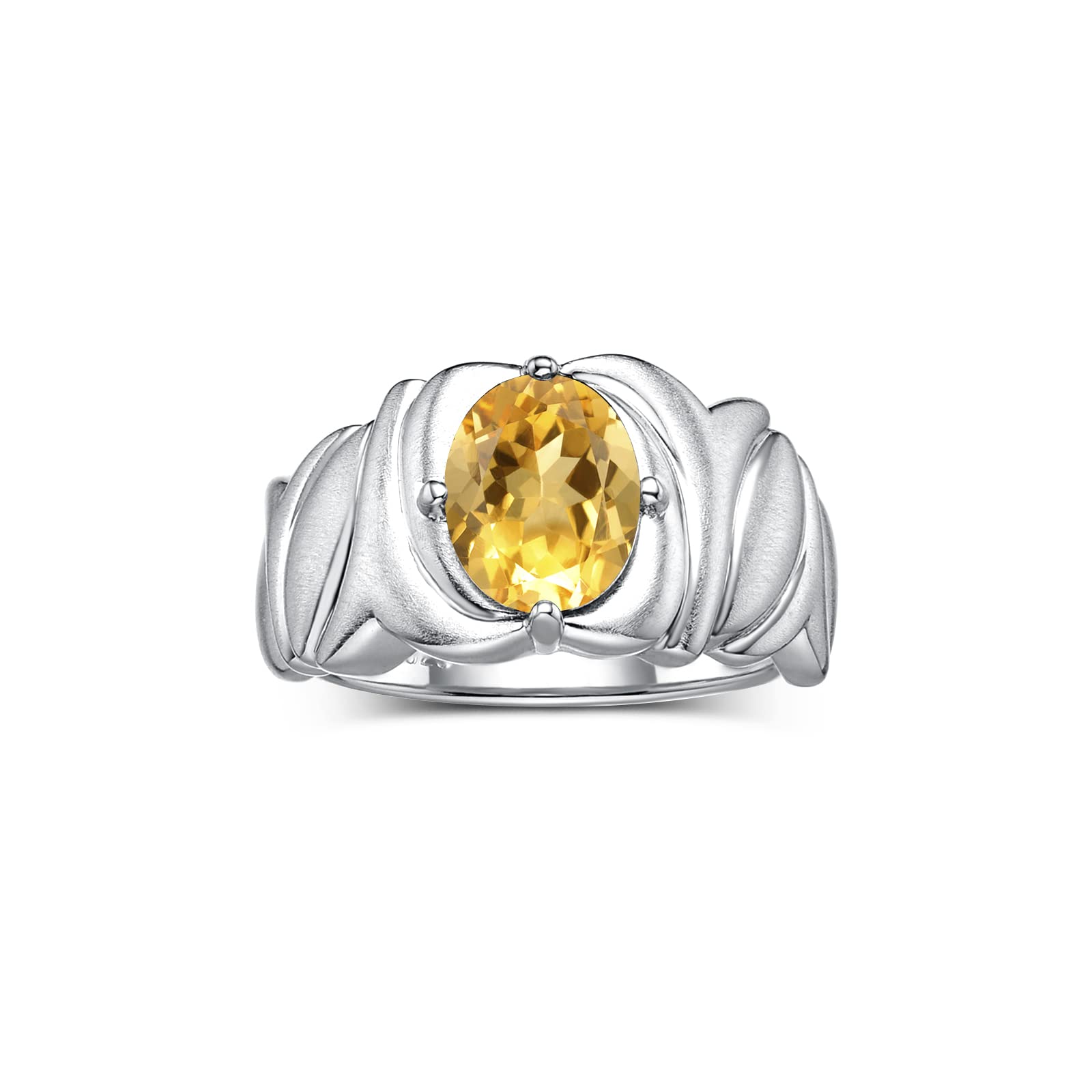 Rylos Solitaire Gemstone Yellow Topaz/Citrine Ring - November Birthstone* Size 12