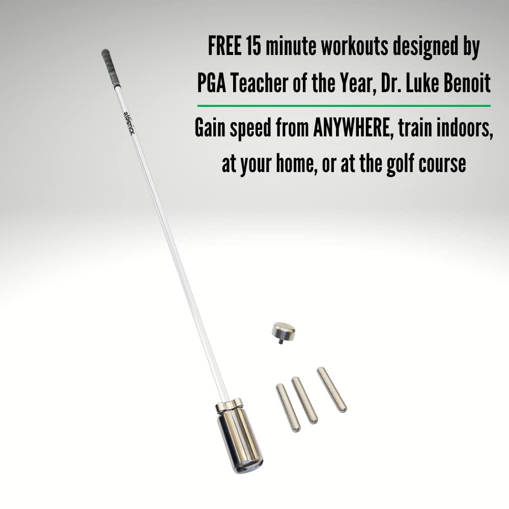 Rypstick | Golf Swing Trainer Device for Increased Distance - Golf Speed Trainer and Warmup Aid (Men's White 45β)