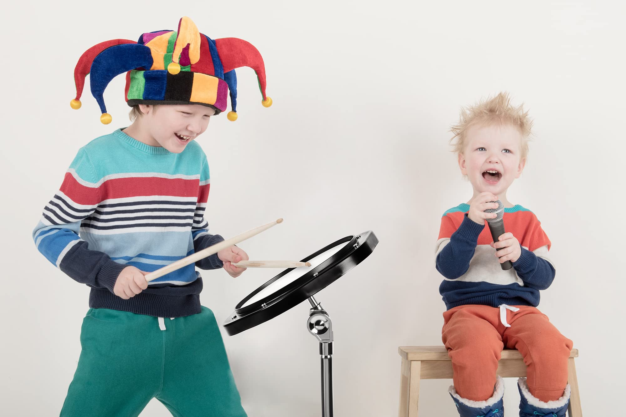 TOLEAD 32 Notes Glockenspiel Kit Xylophone Bell Percussion Instruments with Adjustable Height Stand, Practice Pad Mallets & Wooden Drumsticks, Portable Carrying Bag
