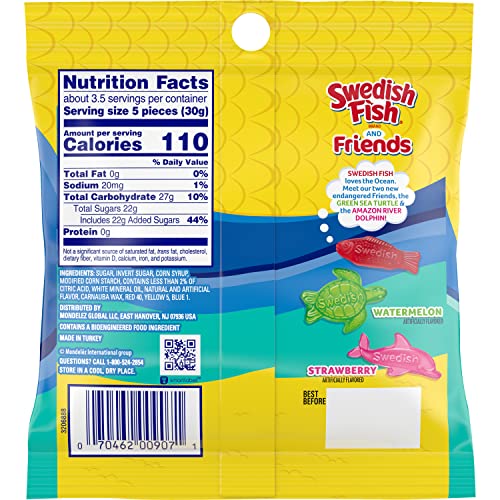 SWEDISH FISH and Friends Soft & Chewy Candy, 12-3.59 oz Bags