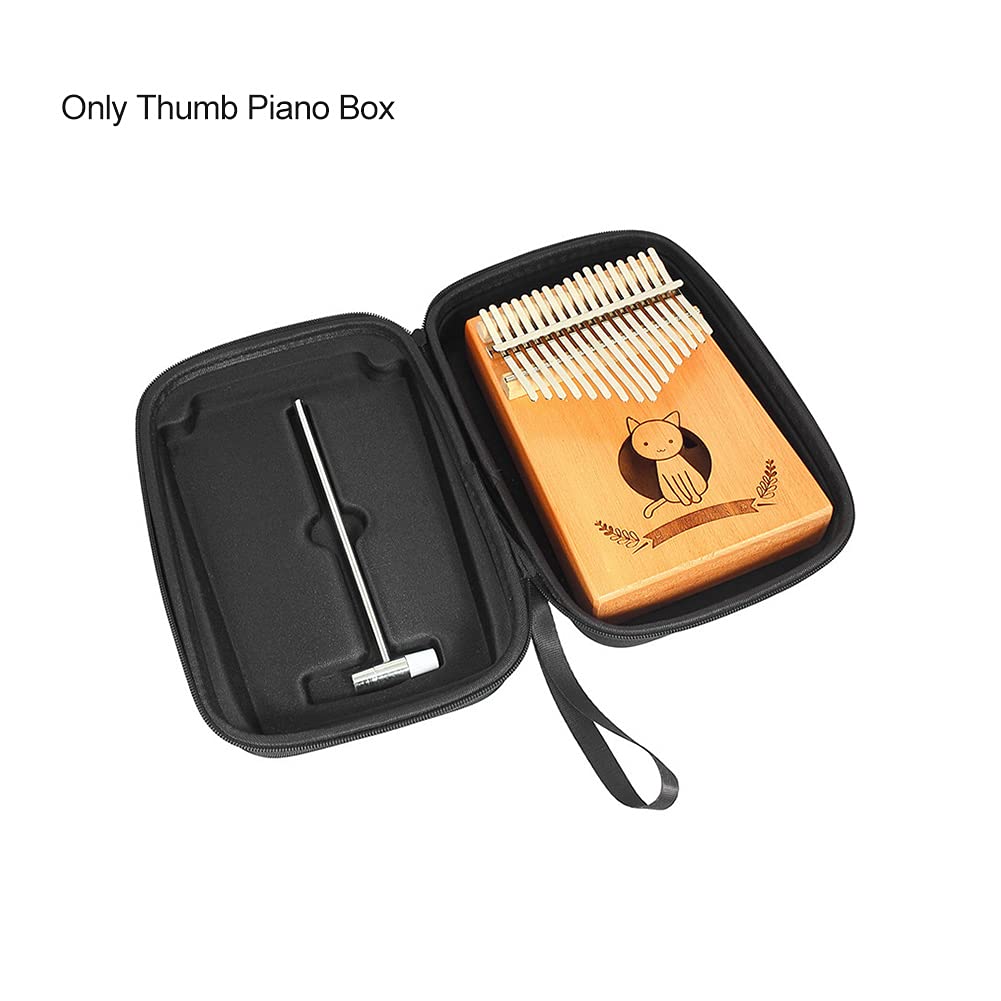 Thumb Piano Box Portable Shock Proof Protective Handbag Thumb Piano Box Storage Bag for 17 Keys / 21 Keys Kalimba Case(Black)