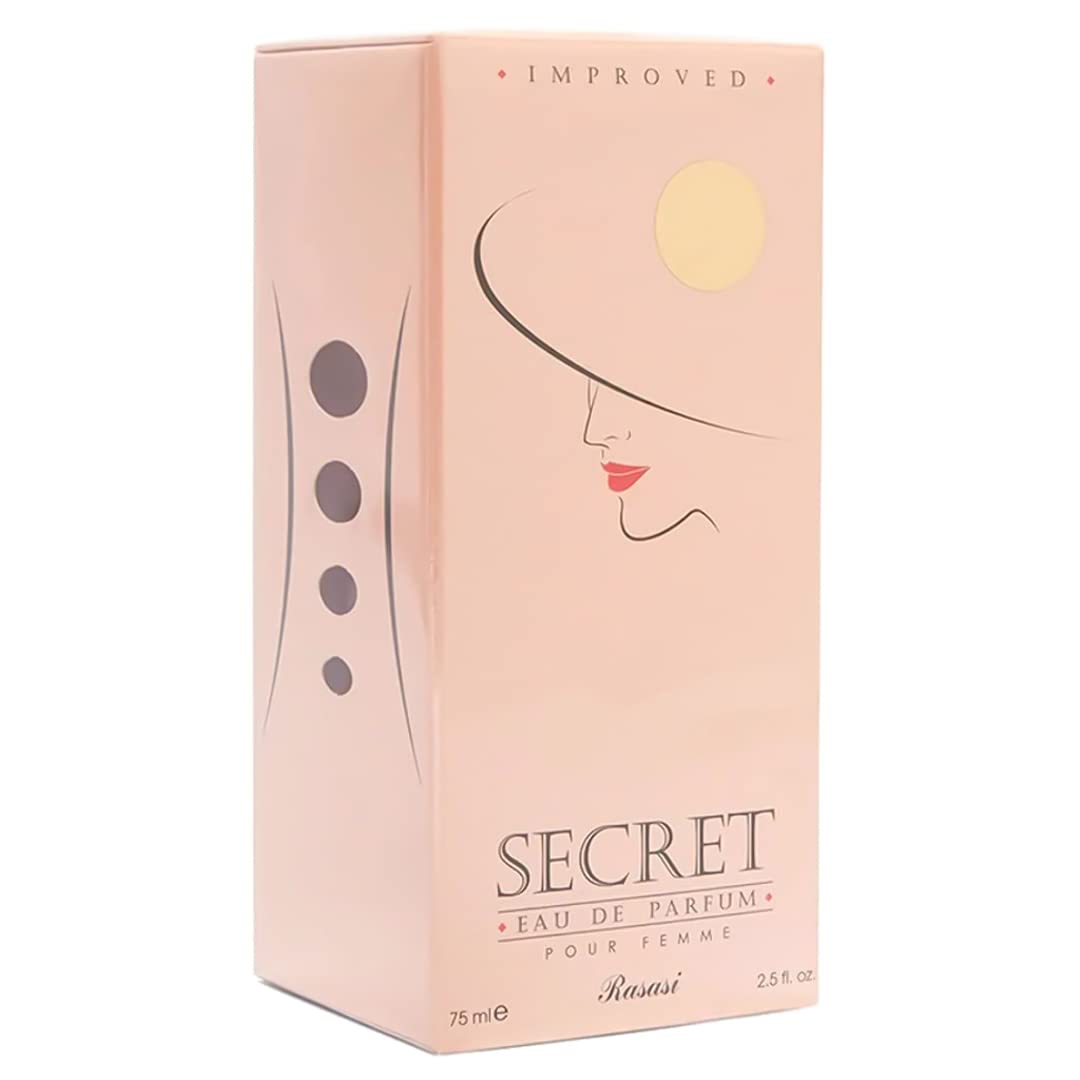 Rasasi Secret Perfume - 75ml | Extra Long Lasting Luxury Perfume Scent | Eau De Parfum | All Day Fragrance | Perfume Gift Pack of 1