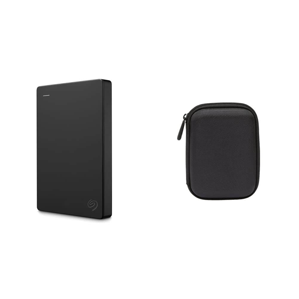 Seagate Portable 1TB External Hard Drive HDD USB 3.0 for PC Laptop and Mac (STGX1000400) & Amazon Basics External Hard Drive Portable Carrying Case