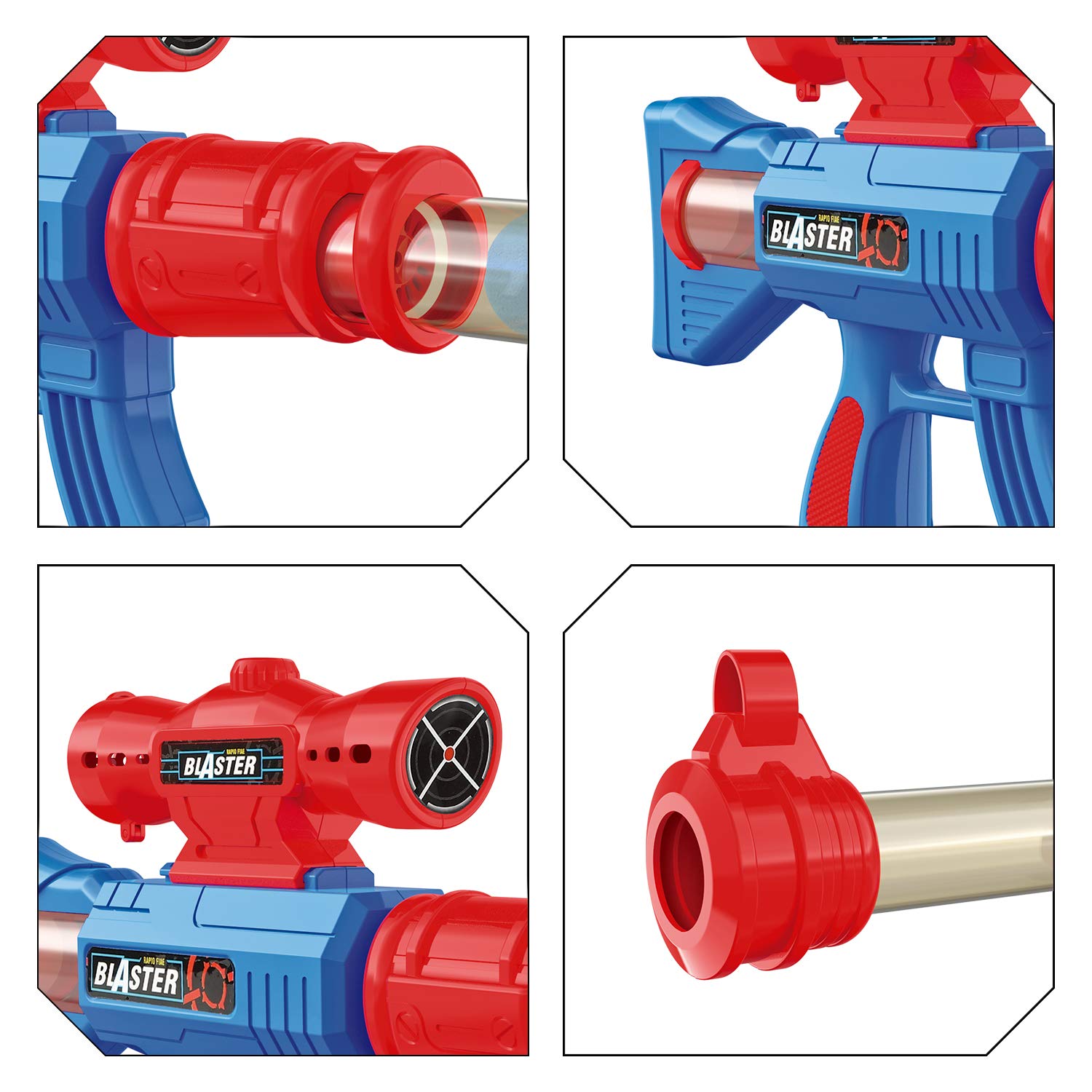 OleFun Shooting Game Toy for Age 6, 7, 8,9,10+ Years Old Kids, Boys - 2 Foam Ball Popper Air Guns & Shooting Target & 24 Foam Balls - Ideal Gift