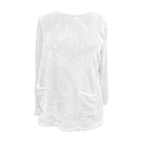 Womens Spring and Autumn Fashion Sweatshirt Solid Colour V Neck Loose Casual Pullover Long Sleeve Tops