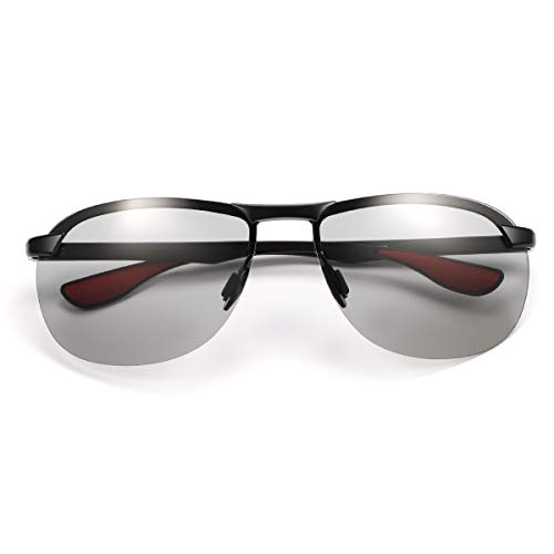 YIMI Polarized Photochromic Driving z87 Sunglasses For Men Women Day and Night safety glasses (photochromic/Black)