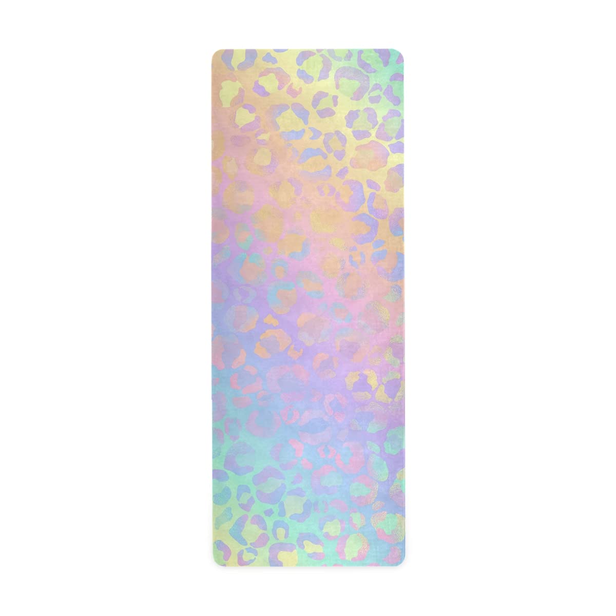 senya Rainbow Leopard Print Cheetah Yoga Mat Cover, Non Slip Exercise Mat Cover High Performance Grip, Coming with Carry Bag(7ue6a)
