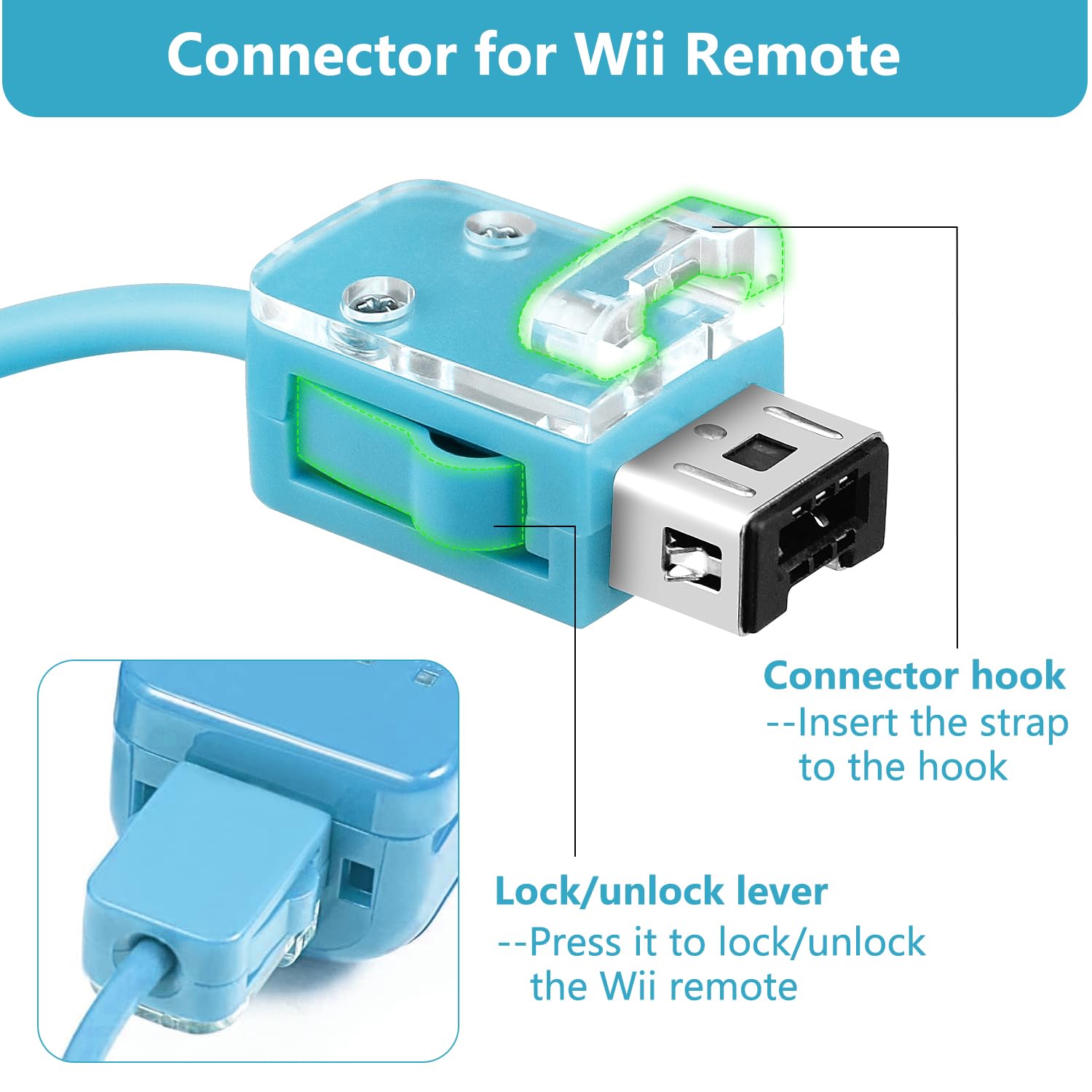 OSTENT Motion Based Wired Nunchuck Controller for Nintendo Wii Console Video Game Color Blue