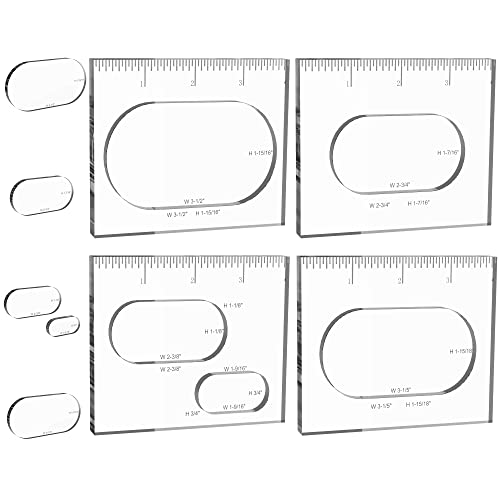 Pack of 4 Grommet/Oval Inlay Templates, Decorative and Router Templates for Woodworking