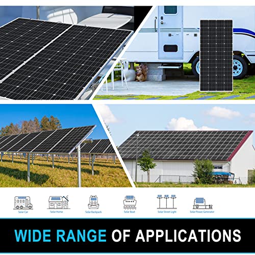 XINPUGUANG Solar Panel 200W 12V Monocrystalline PV Module Power Charger for RV Boat Rooftop Battery and Other Off-Grid Applications (200W)