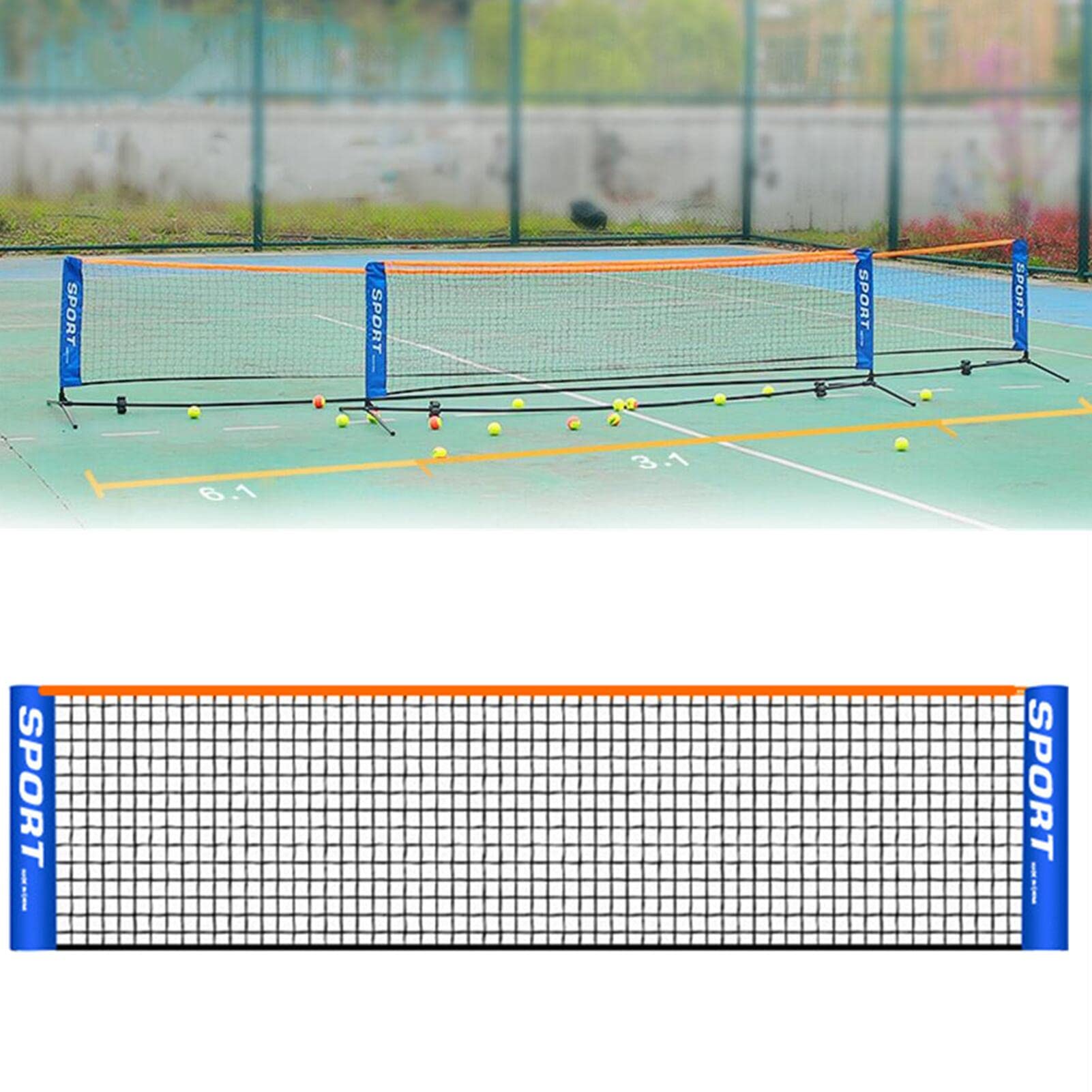 Saycker Portable Badminton Net Set Sport Training Foldable Badminton Tennis Net for Indoor Outdoor Backyard Court Beach(Size:5.1m)