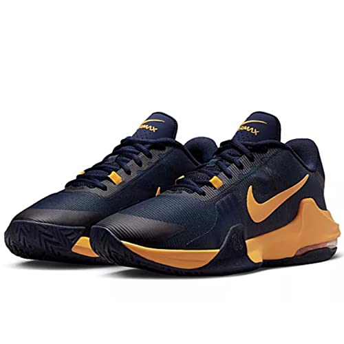 Nike Unisex Air Max Impact 4 - Lace Up Mesh Style Basketball Shoe - Navy Gold 11