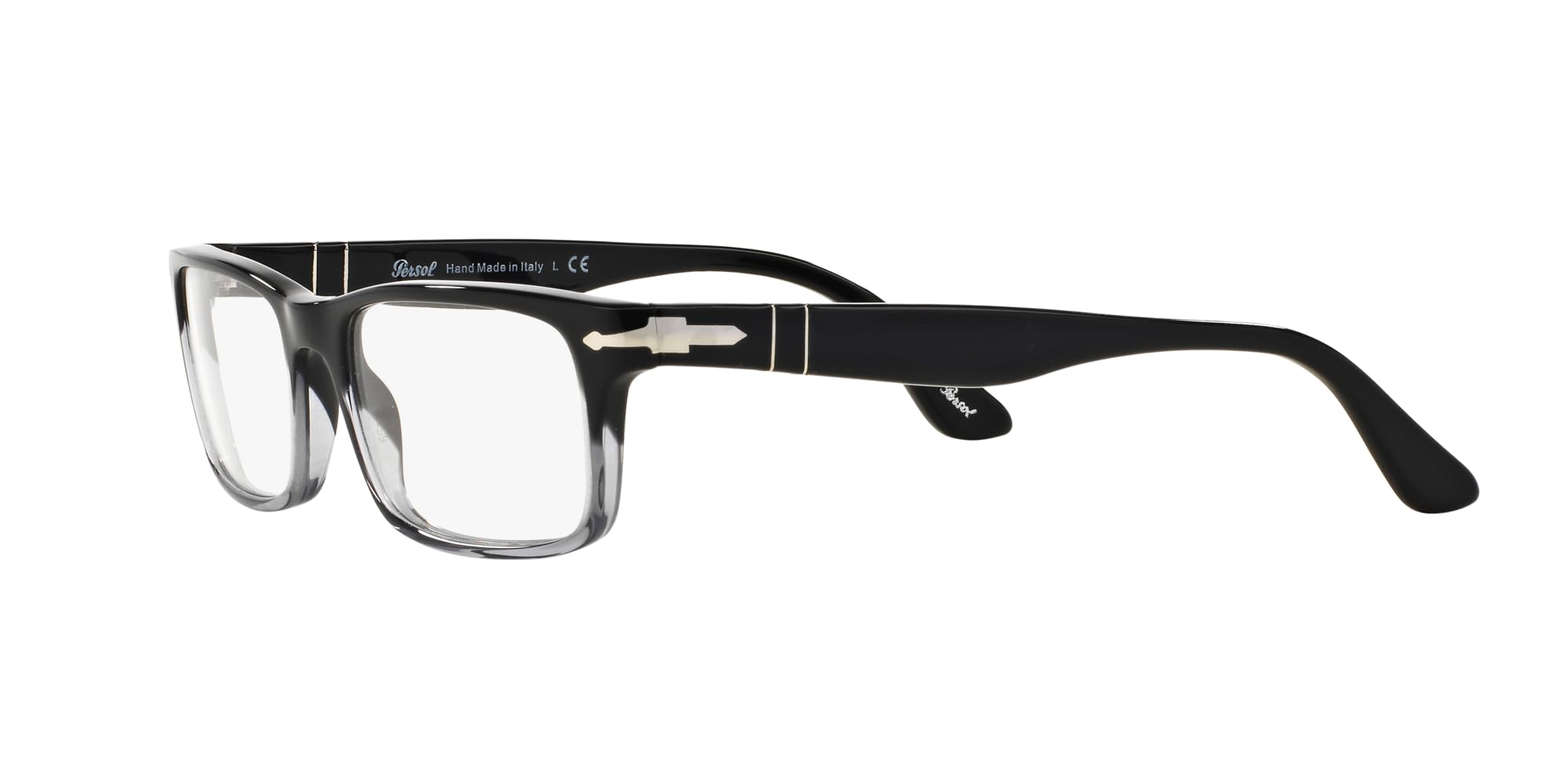 Persol PO3050V Rectangular Prescription Eyewear Frames, Gradient Black/Demo Lens, 55 mm