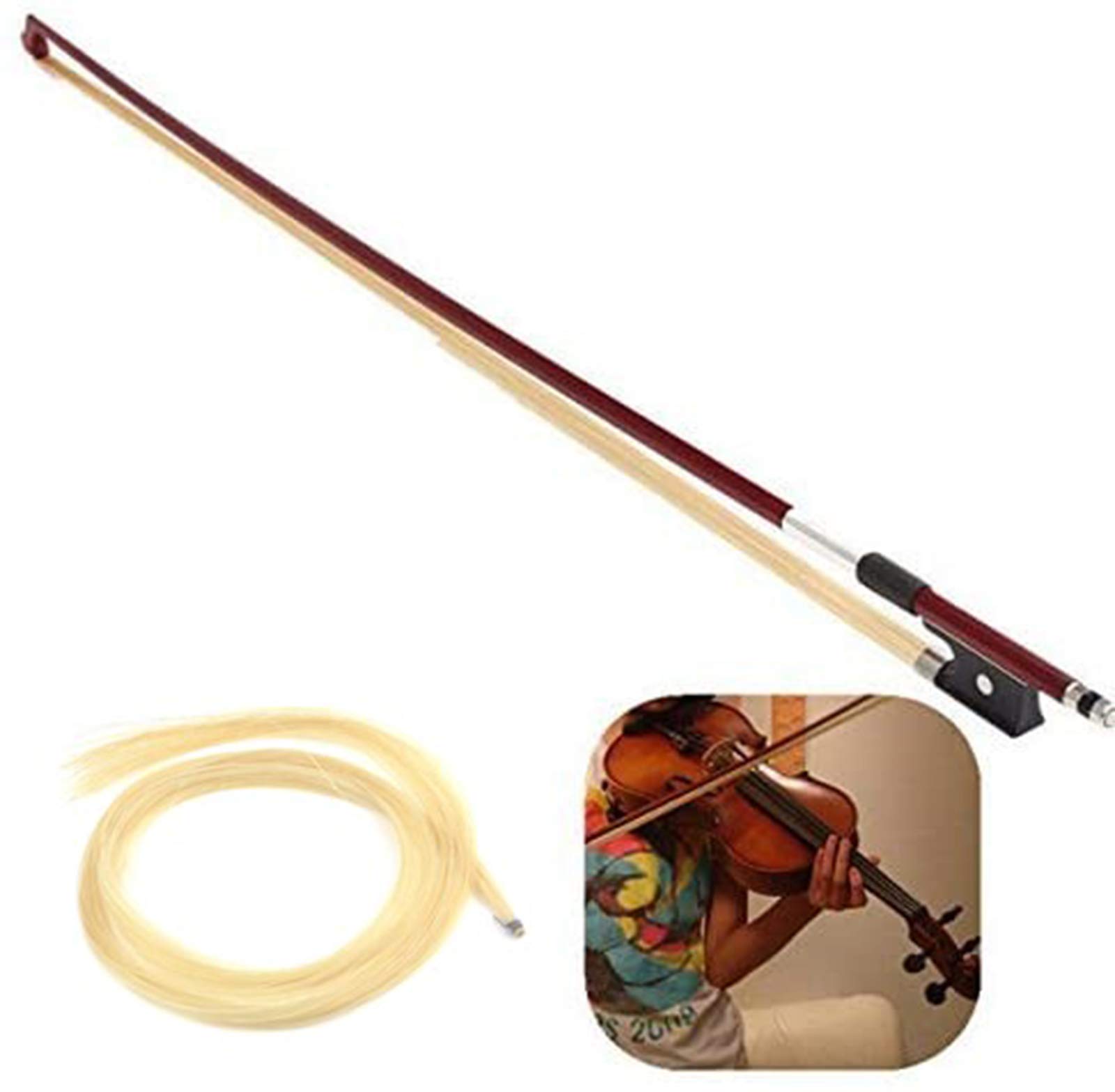 Quluxe 30 Inch Professional Bow Hair for Violin, Viola, Cello Made of Genuine Mongolian Horse Hair (2 Hanks)