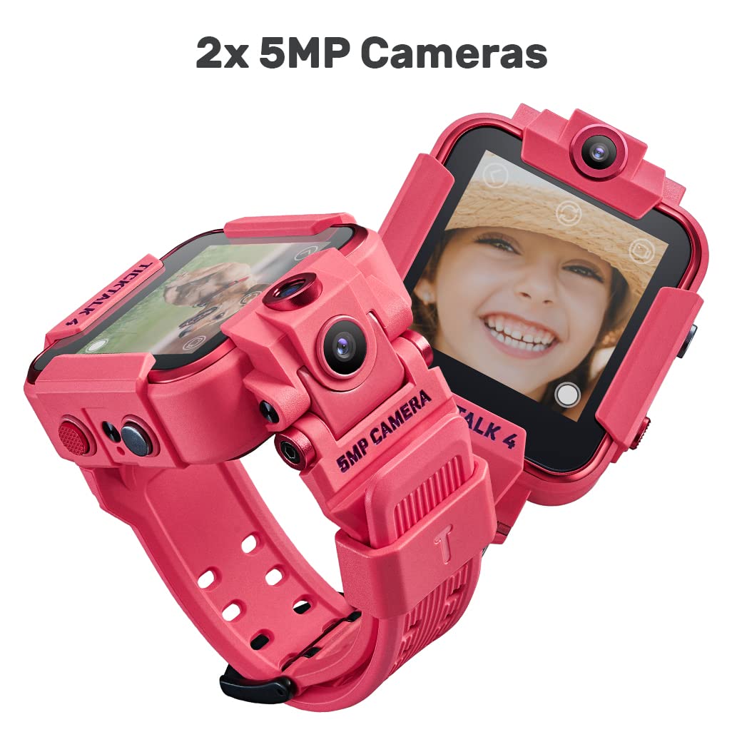 TickTalk 4 Unlocked 4G LTE Kids Smart Watch Phone with GPS Tracker, Combines Video, Voice and Wi-Fi Calling, Messaging, 2X Cameras & Free Streaming Music