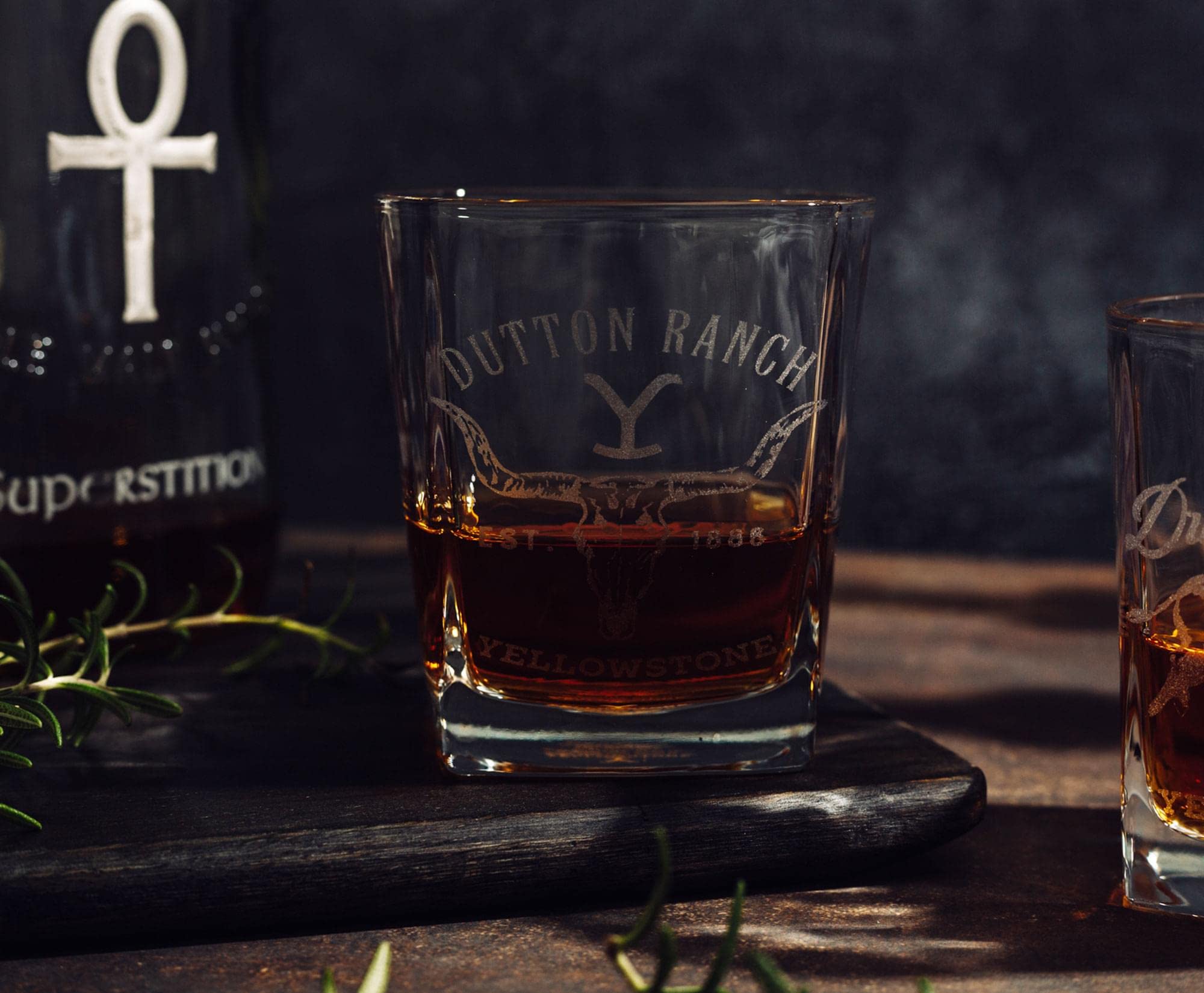 Toynk Yellowstone Dutton Ranch 9-Ounce Mini Rocks Glasses | Set of 2