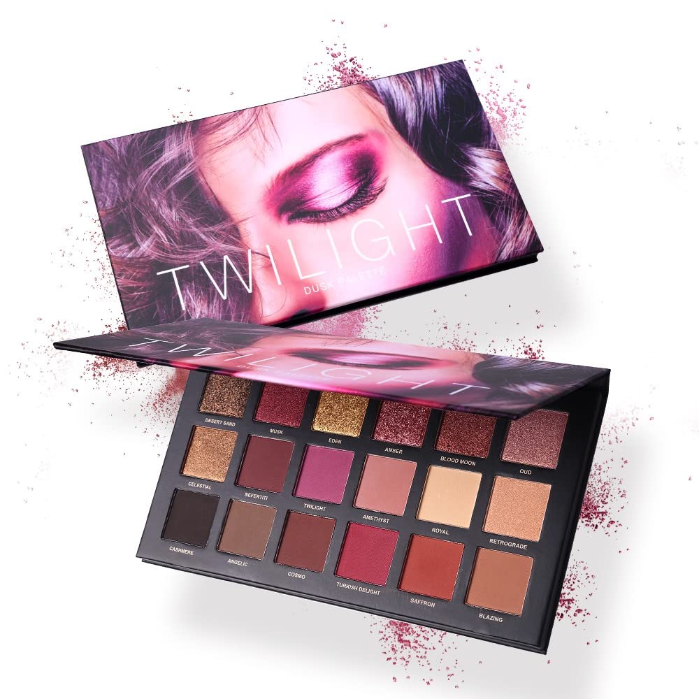 UCANBE Professional 18 Colors Eyeshadow Makeup Palette, High Pigmented 10 Matte + 7 Shimmer + 1 Metallic Glitter, Velvety Creamy Blendable Long Lasting Eye Shadow Pallets Makeup Set Kit