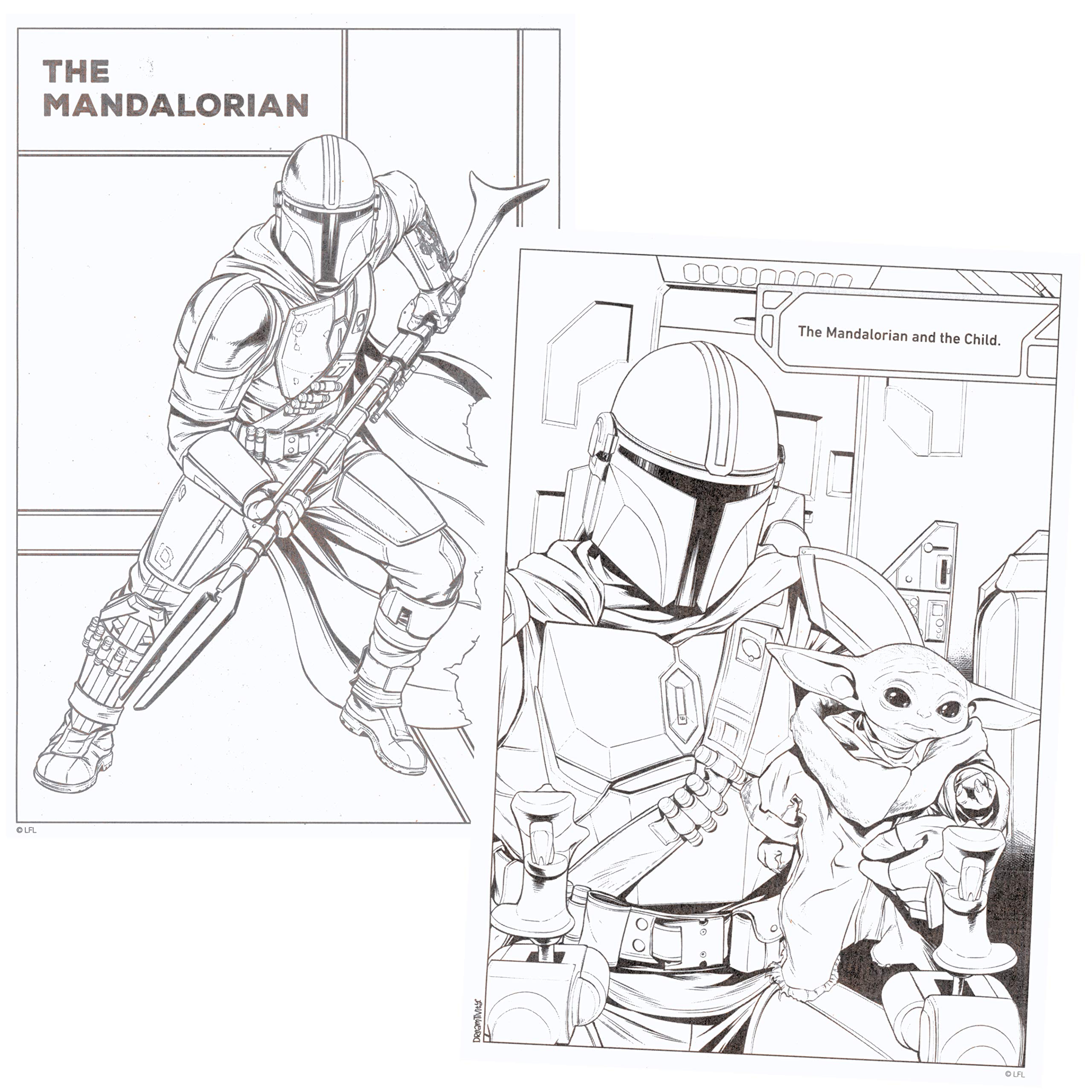Star War Mandalorian & Baby Yoda Coloring & Activty Book Set - x2