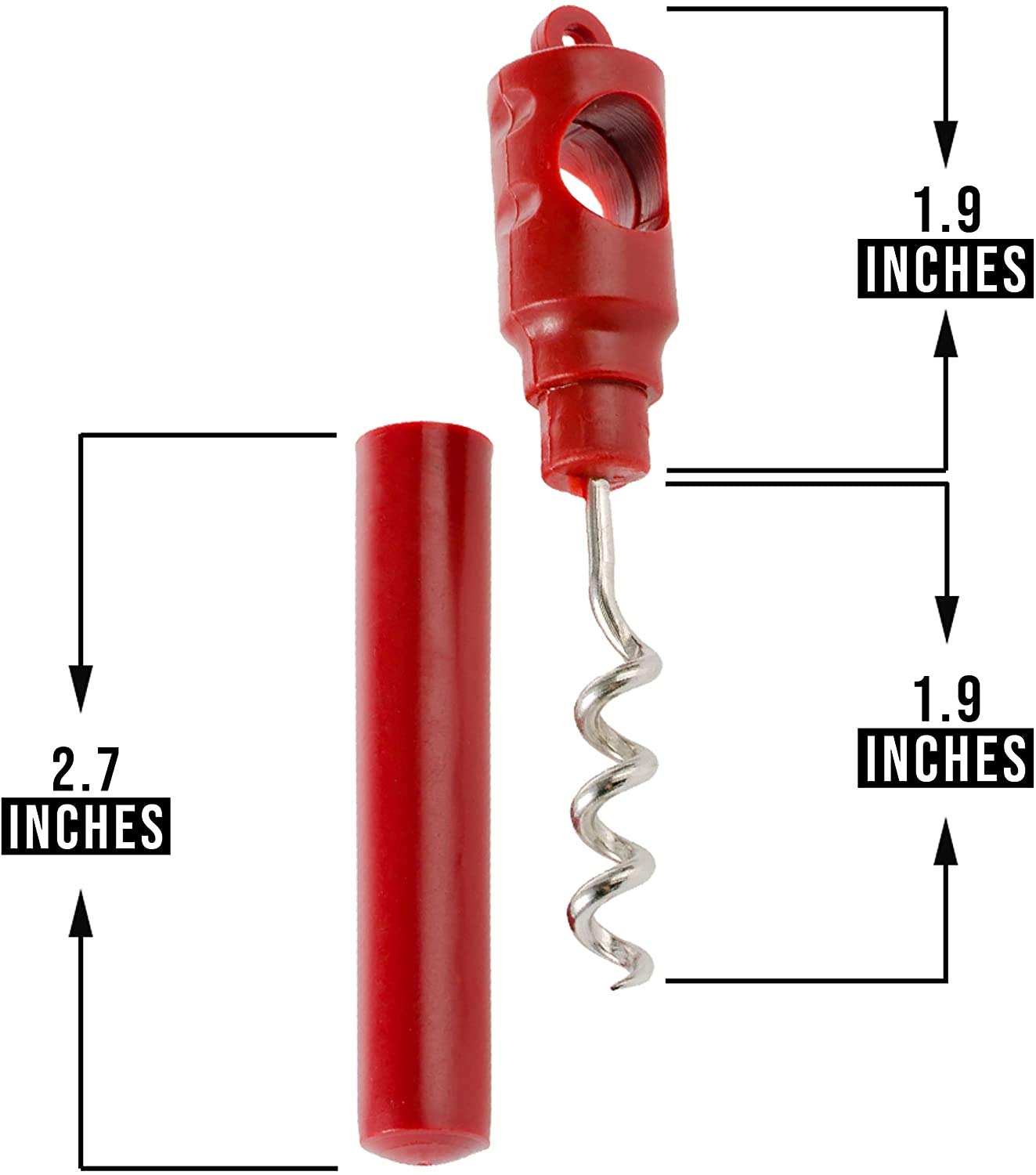 Vertical Wine Bottle Opener - Pack of 3 - Pocket Size Corkscrew - Portable Travel Corkscrew