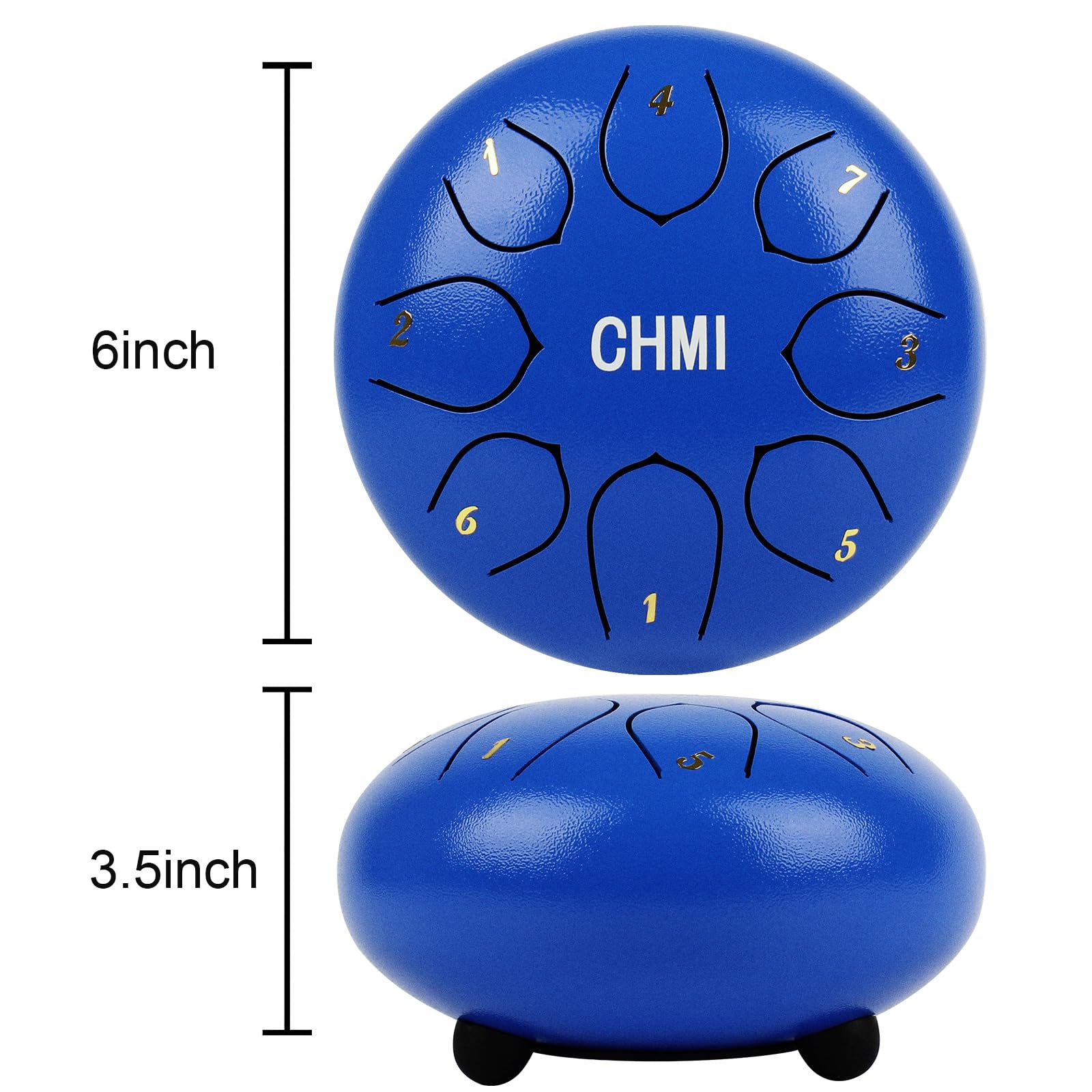 Rain Drum for Outside,Steel Tongue Drum,8 Notes 6 inches Rain Music Maker Outside with Bag, Hand Pan Drums with Music Book and Mallets, D Key Tongue Drum (Blue)