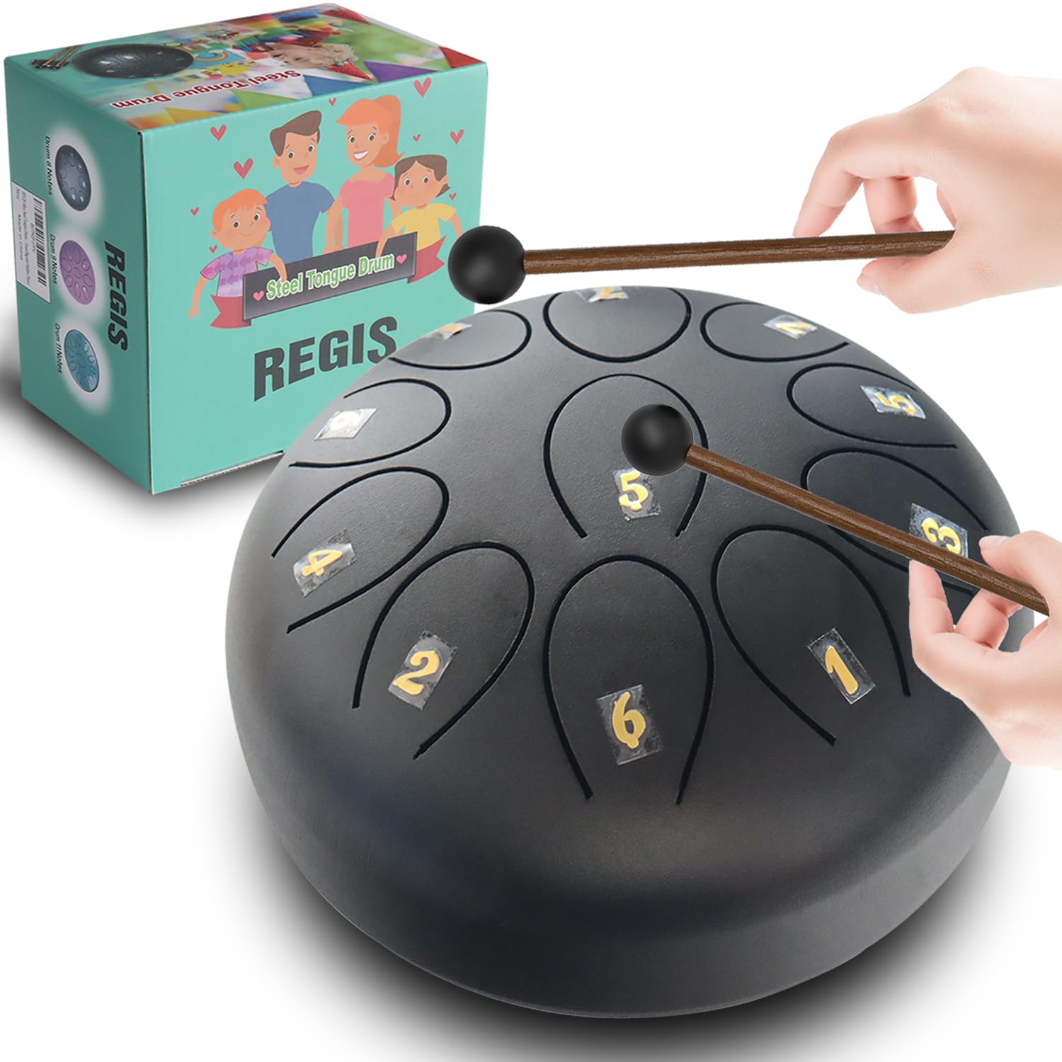 Rain Drum for Outside,Steel Tongue Drum, Zen Yoga Gift with Easy Play and a Broad Sound Spectrum for Peace Meditation (malachite, 11 Notes 6 Inches)
