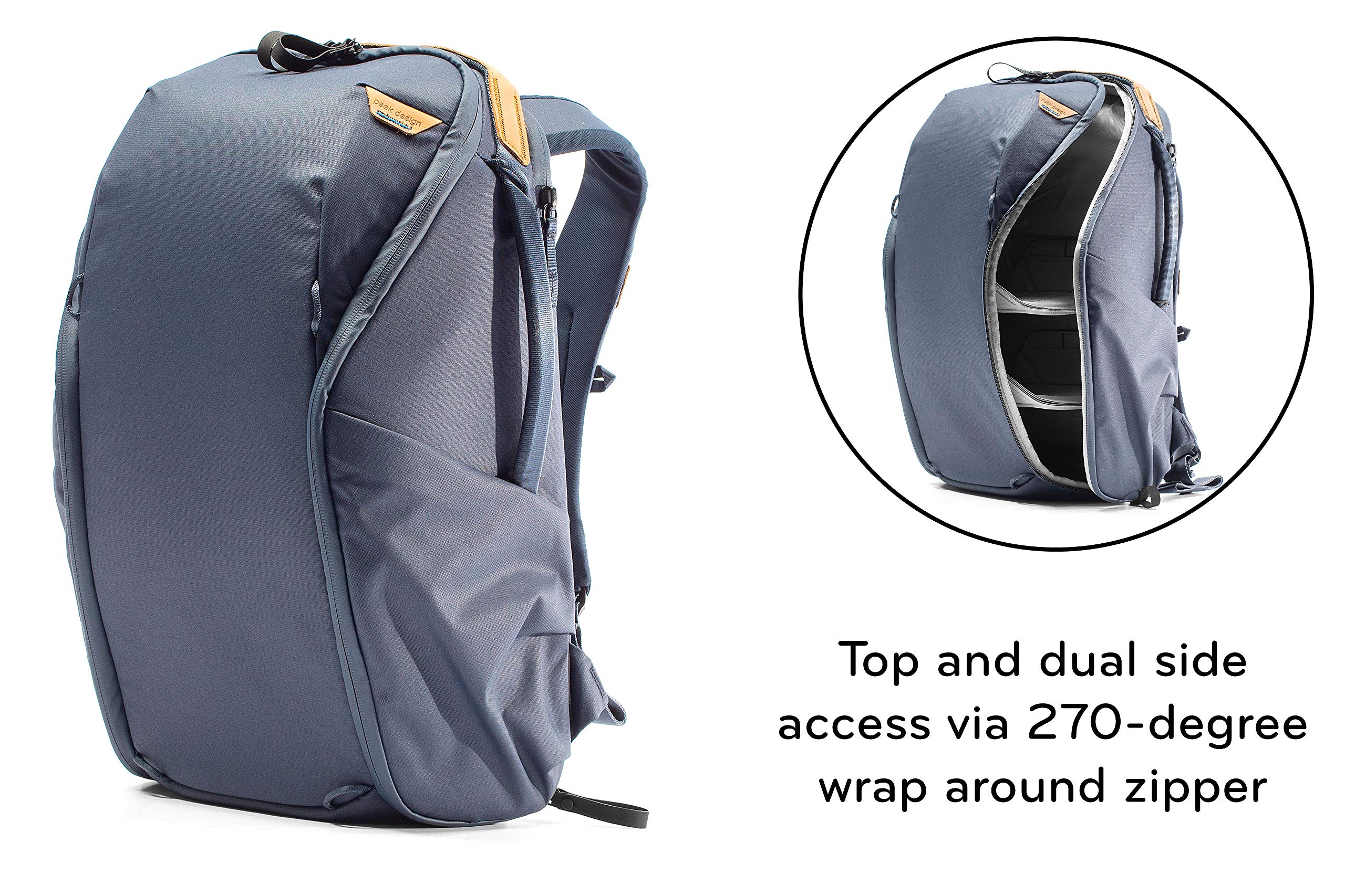 Peak Design Everyday Backpack Zip 15L Midnight, Carry-on Backpack with Laptop Sleeve (BEDBZ-15-MN-2)