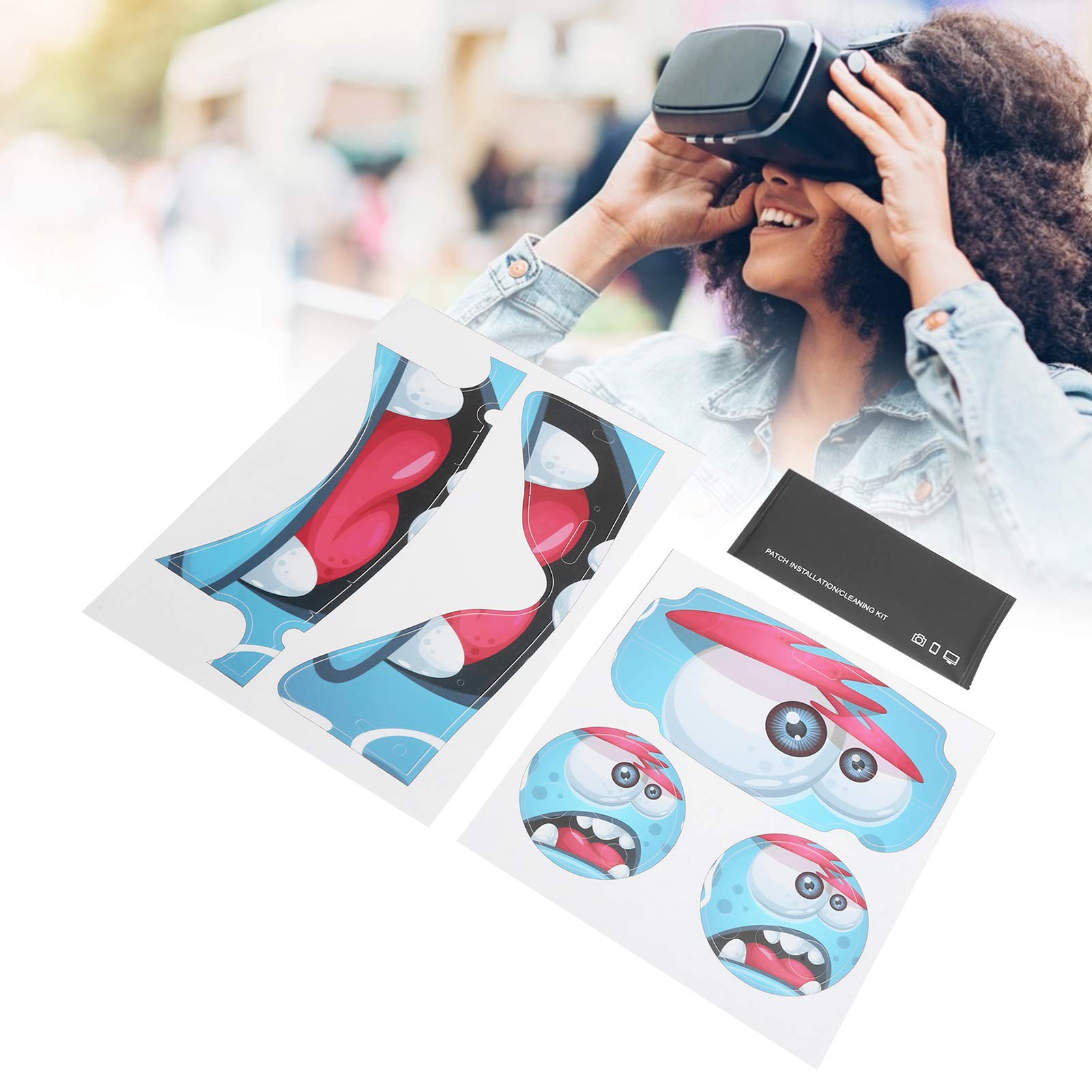 VR Headset and Controller Skin for Oculus Quest 2, VR Glasses Controller Headset Decal Stickers, PVC Protective Skin Cover Set, Virtual Reality Gaming Accessories