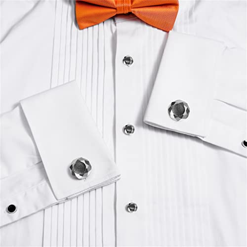 ZCMEB Wedding Cufflinks Studs 8 Piece Faceted Stone Tuxedo Shirt Studs Set Cufflinks Buttons Men with Cufflinks Box (Color : E, Size : Same Size)